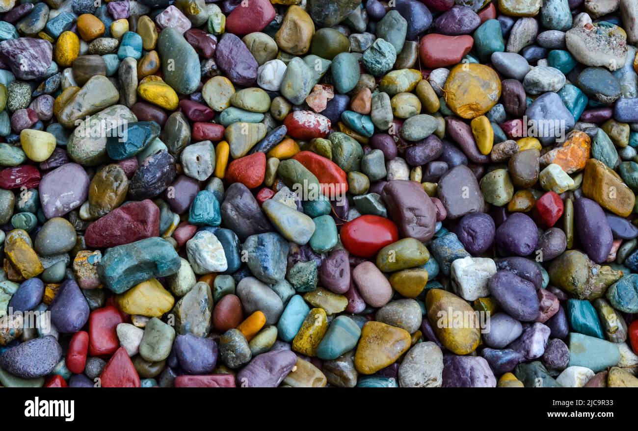 Multi-colored pebbles in the interior, round colored pebbles. Montana ...