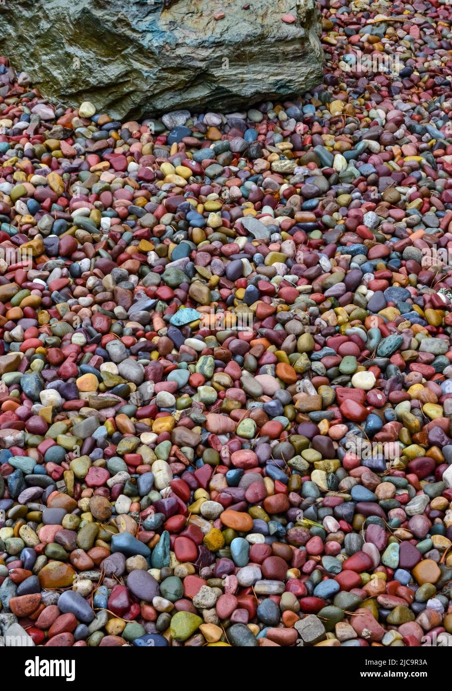 Multi-colored pebbles in the interior, round colored pebbles. Montana ...