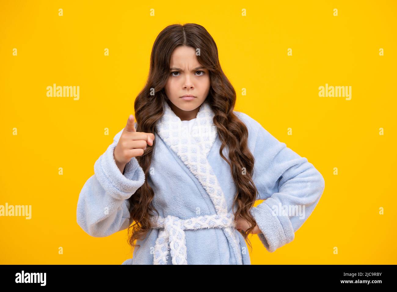 Angry teenager girl, upset and unhappy negative emotion. Teen in ...