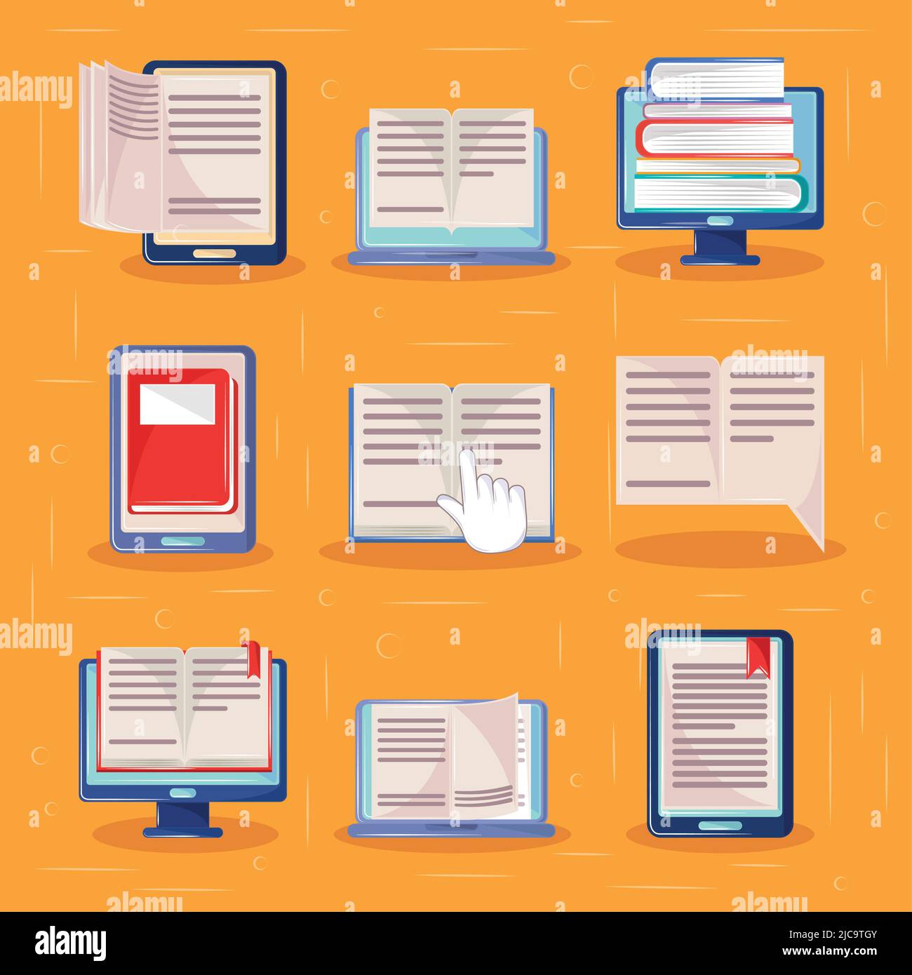 set of ebooks Stock Vector Image & Art - Alamy