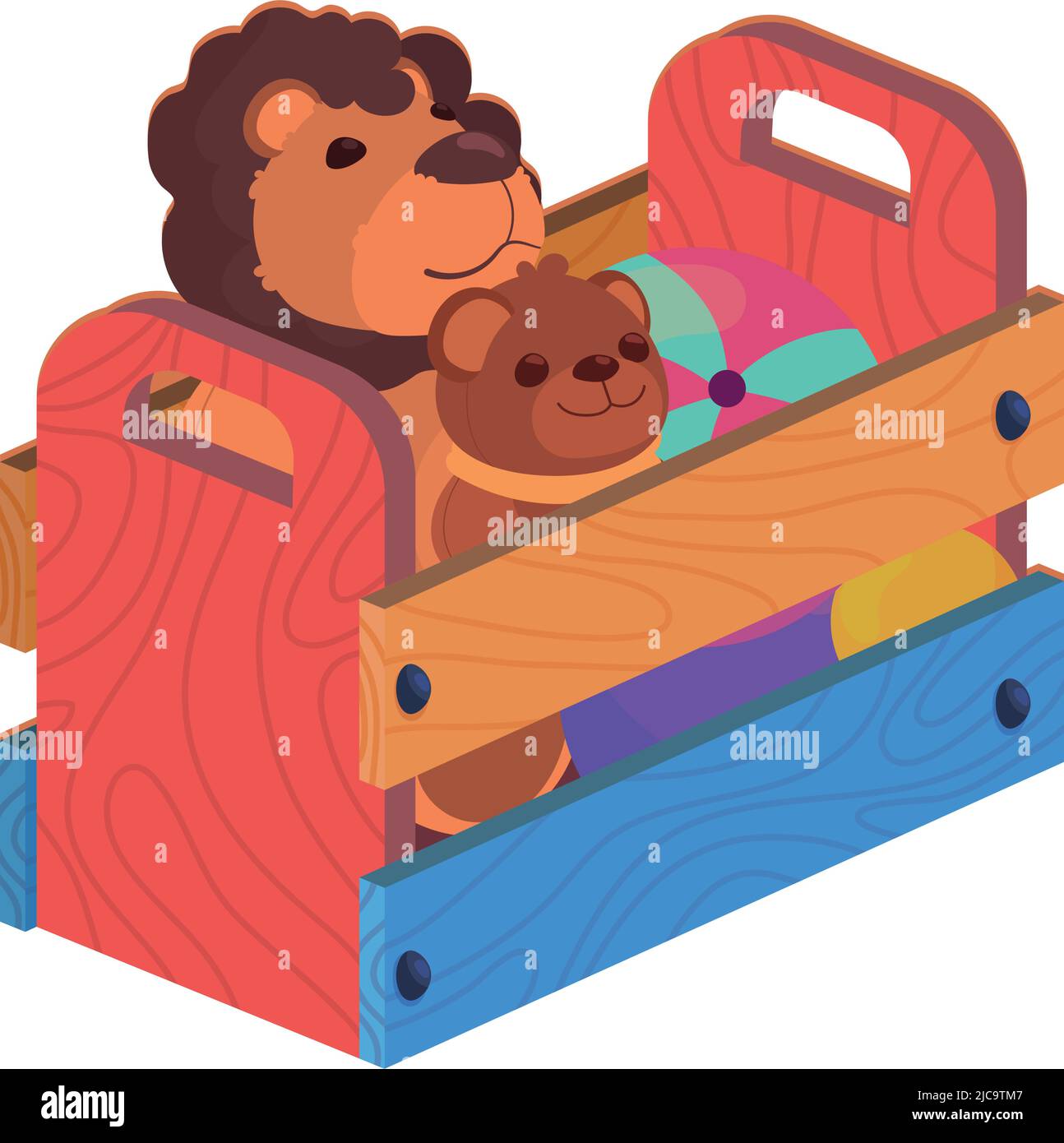 Toy box wooden Stock Vector Images - Alamy