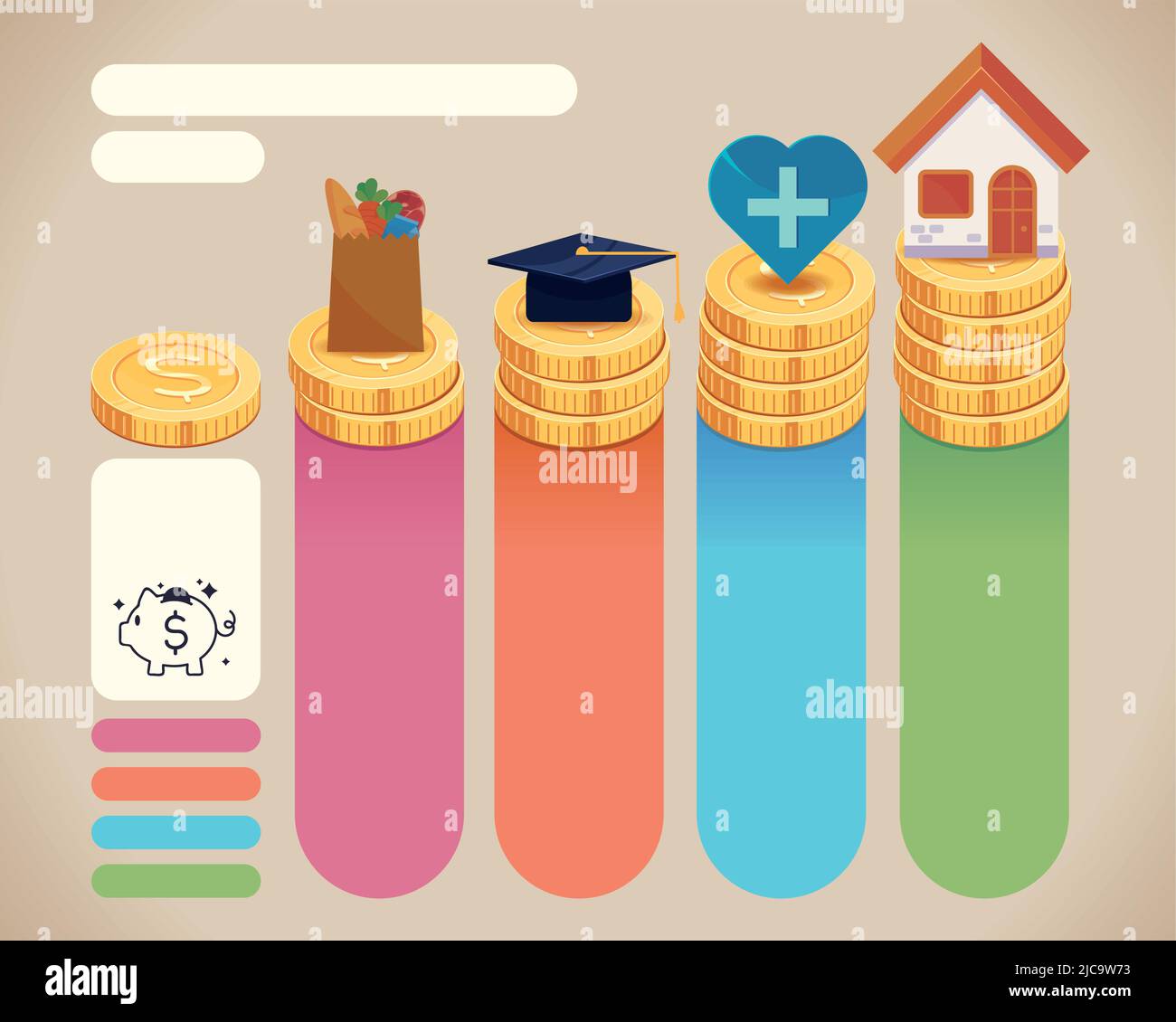 money and savings infographic Stock Vector Image & Art - Alamy