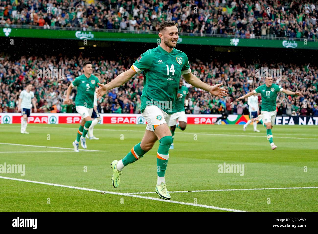 Republic of Ireland's Alan Browne celebrates scoring his side's first ...