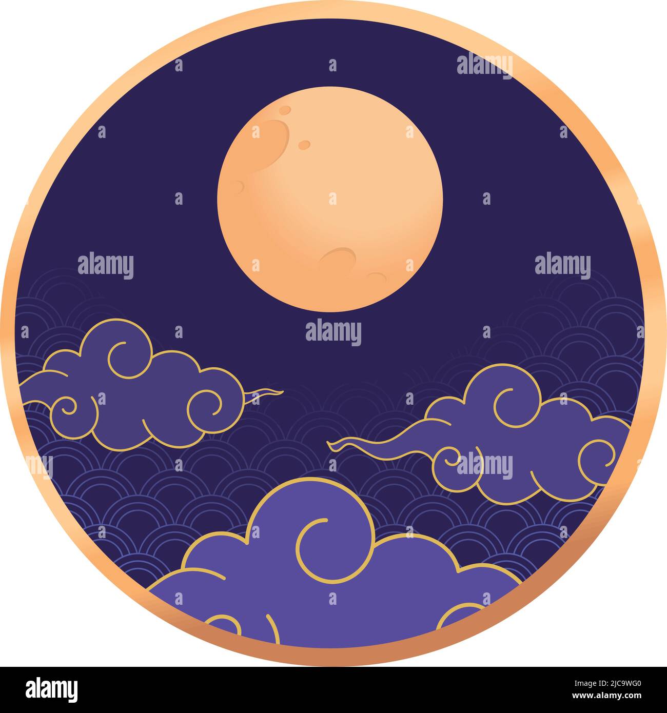 chinse night cloud and moon Stock Vector Image & Art - Alamy