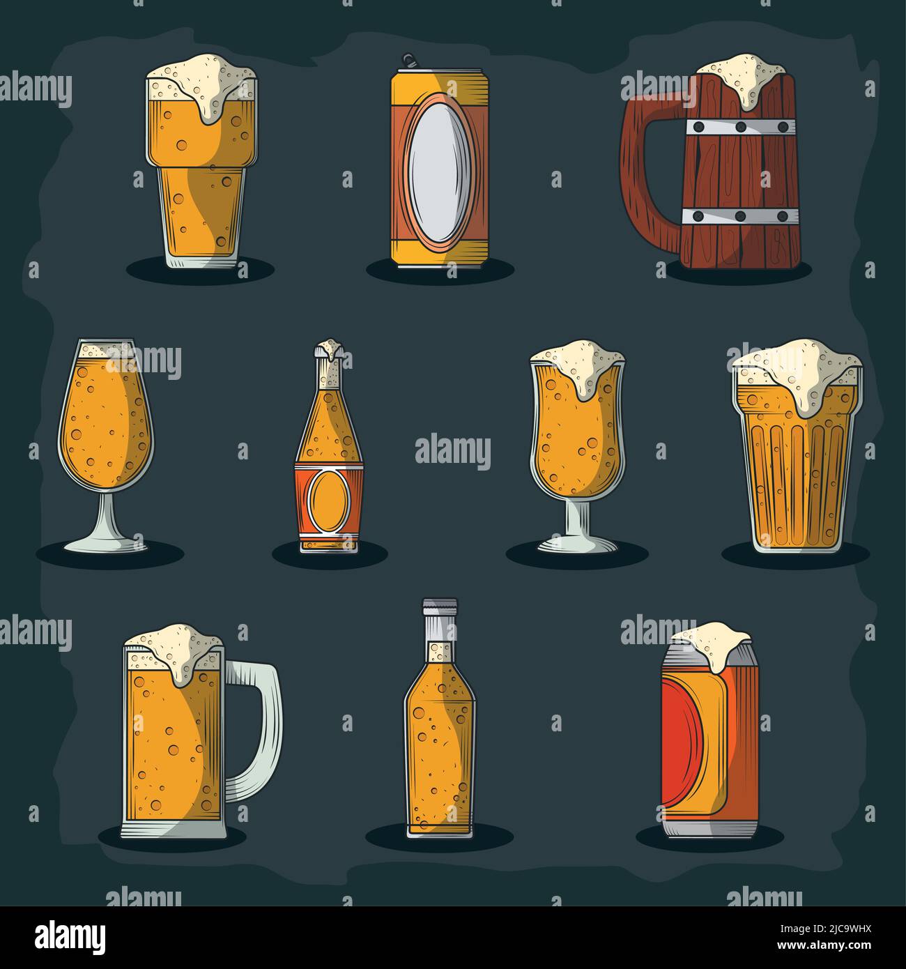 icons set beers drink Stock Vector Image & Art - Alamy