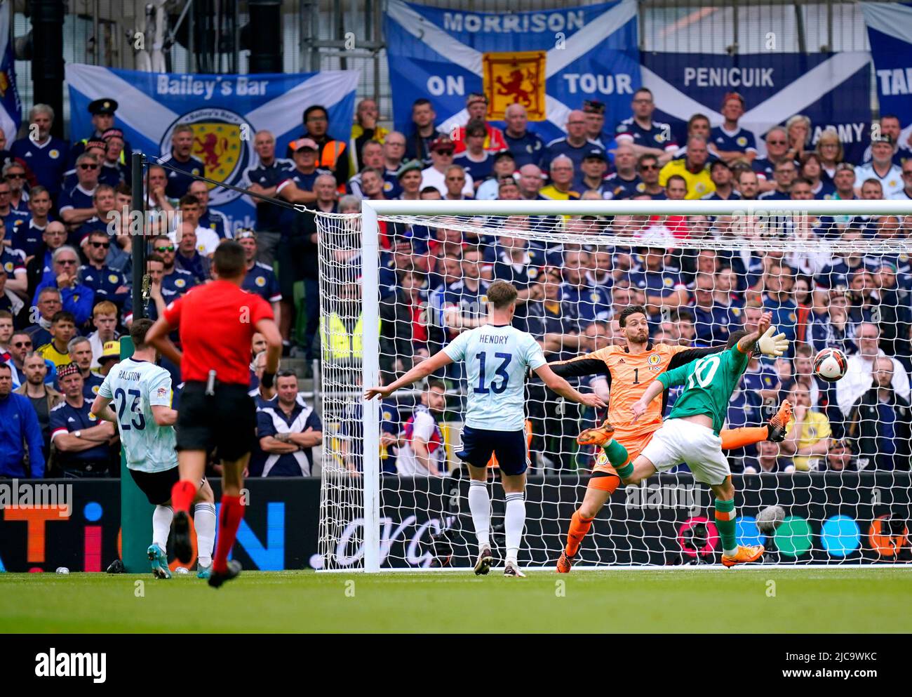 Republic of Ireland's Troy Parrott scores their side's second goal of ...