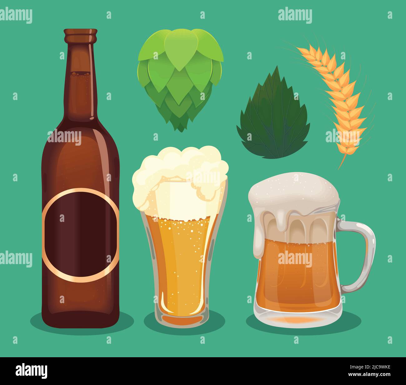 Beer glass wheat beers Stock Vector Images - Alamy