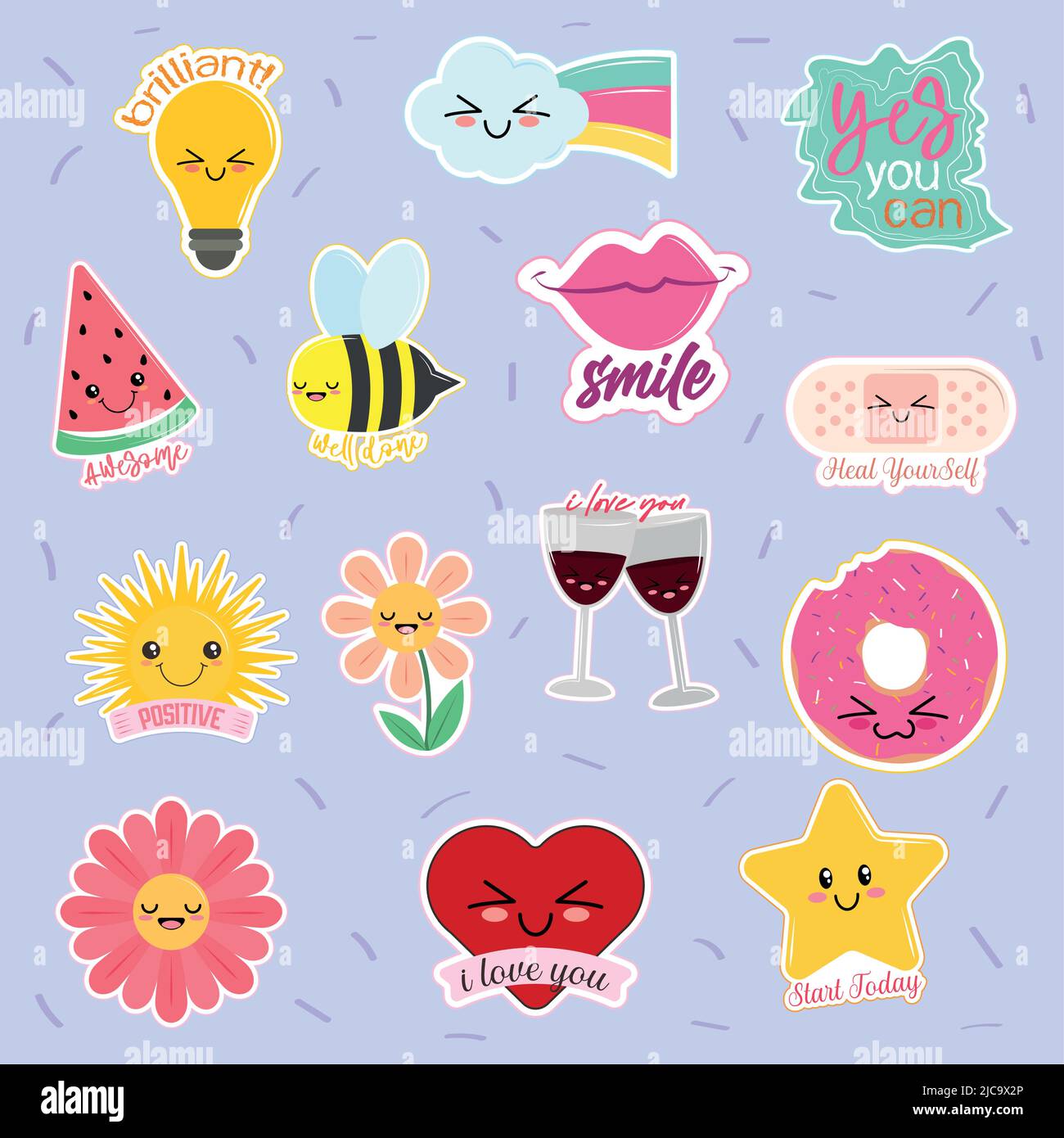 positive messages stickers Stock Vector Image & Art - Alamy