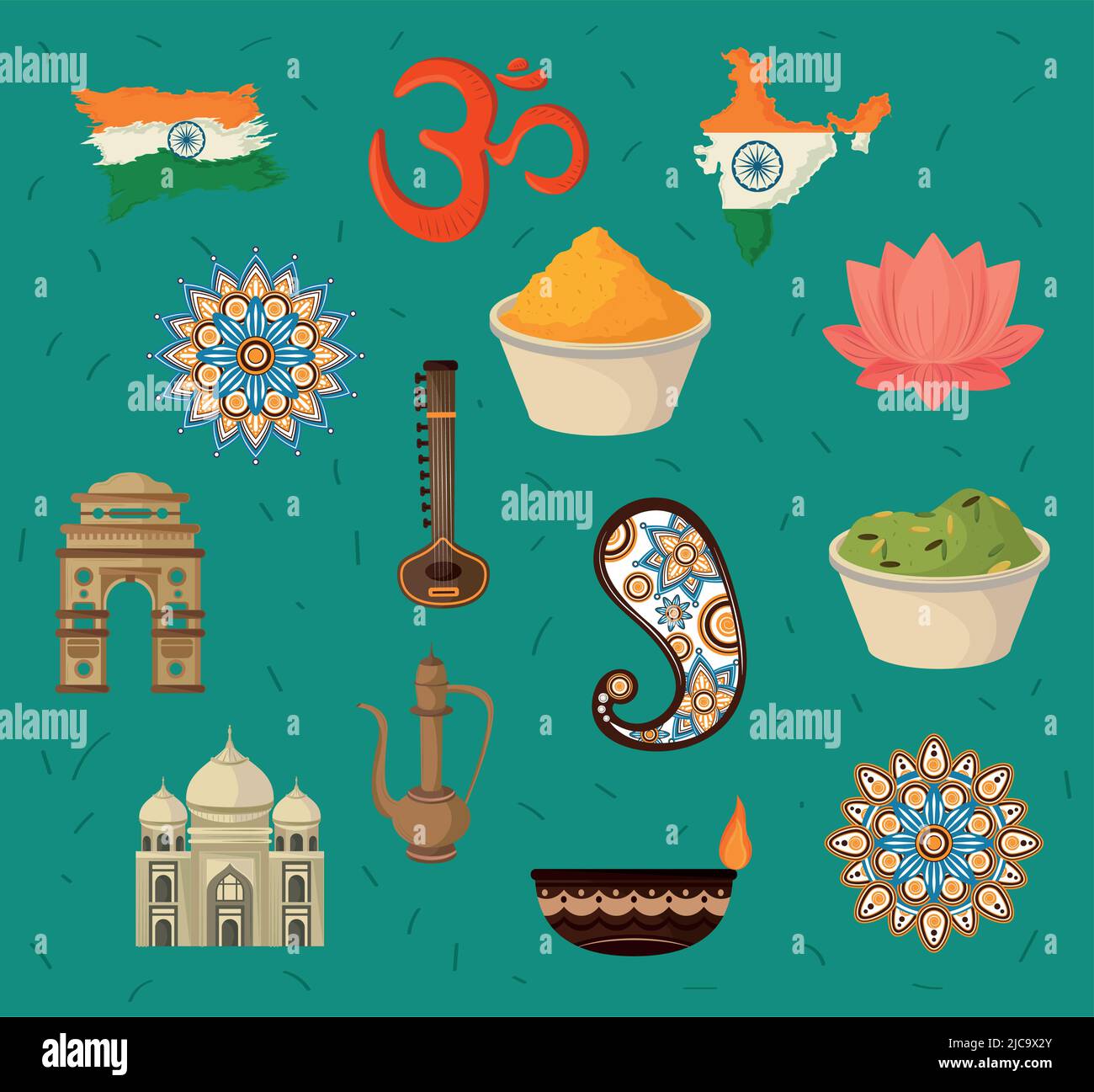 icons set india culture Stock Vector Image & Art - Alamy