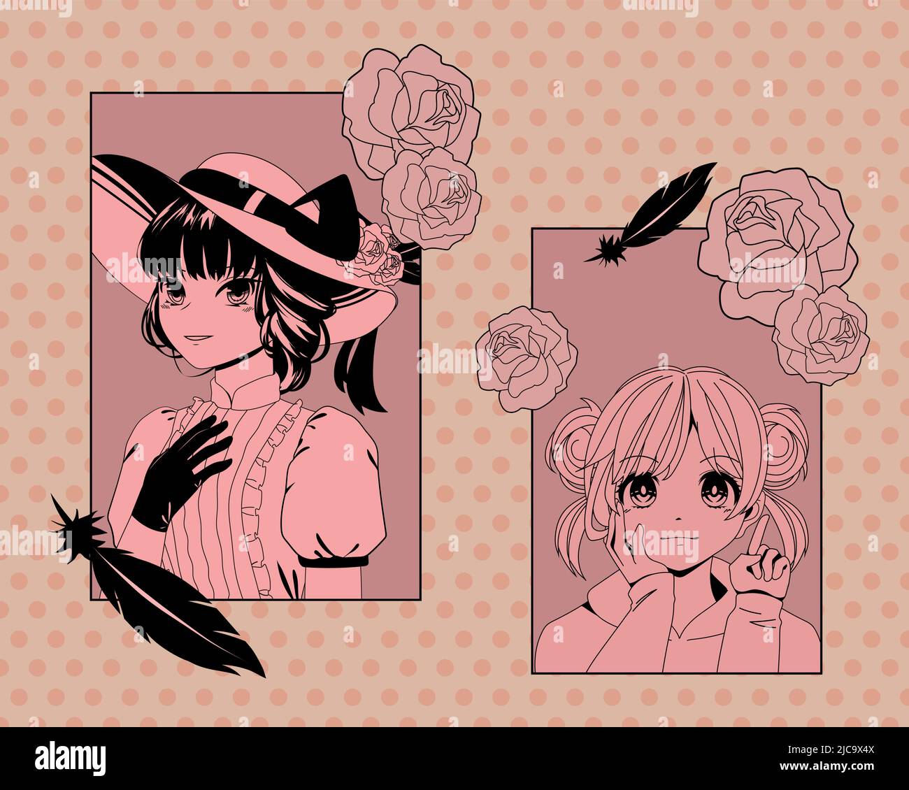 anime comic girls Stock Vector Image & Art - Alamy