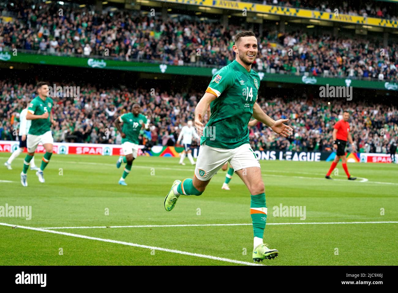 Republic of Ireland's Alan Browne celebrates scoring his side's first ...