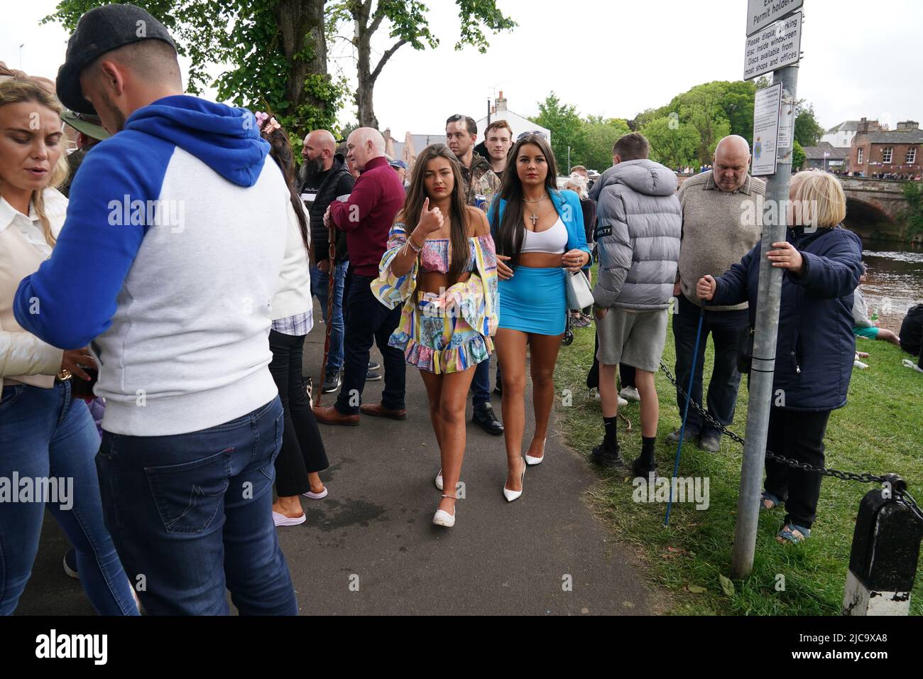 Young girls during the Appleby Horse Fair, the annual gathering of ...