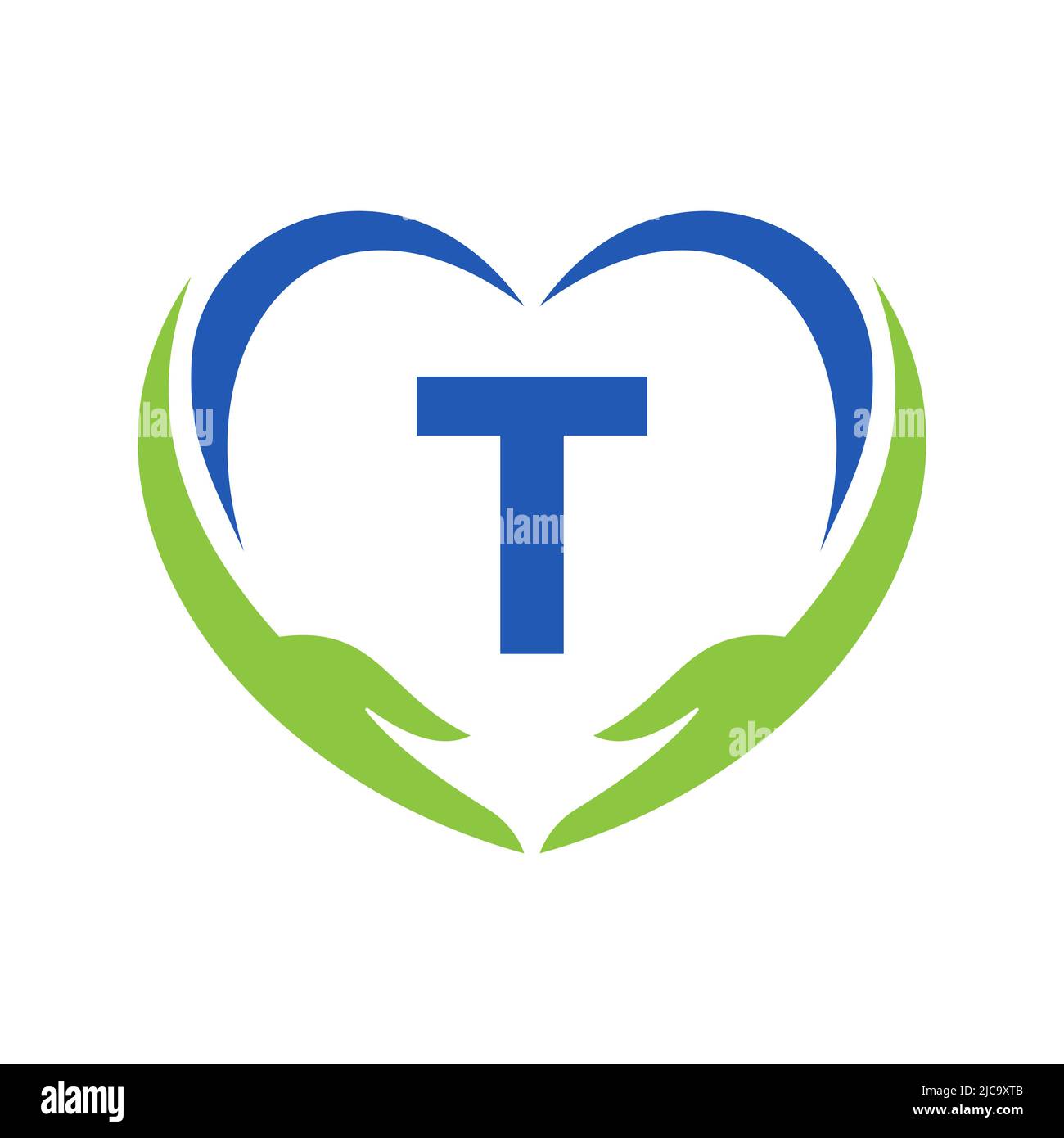 Hand Care Logo On Letter T. Letter T Charity Logo, Healthcare Care ...