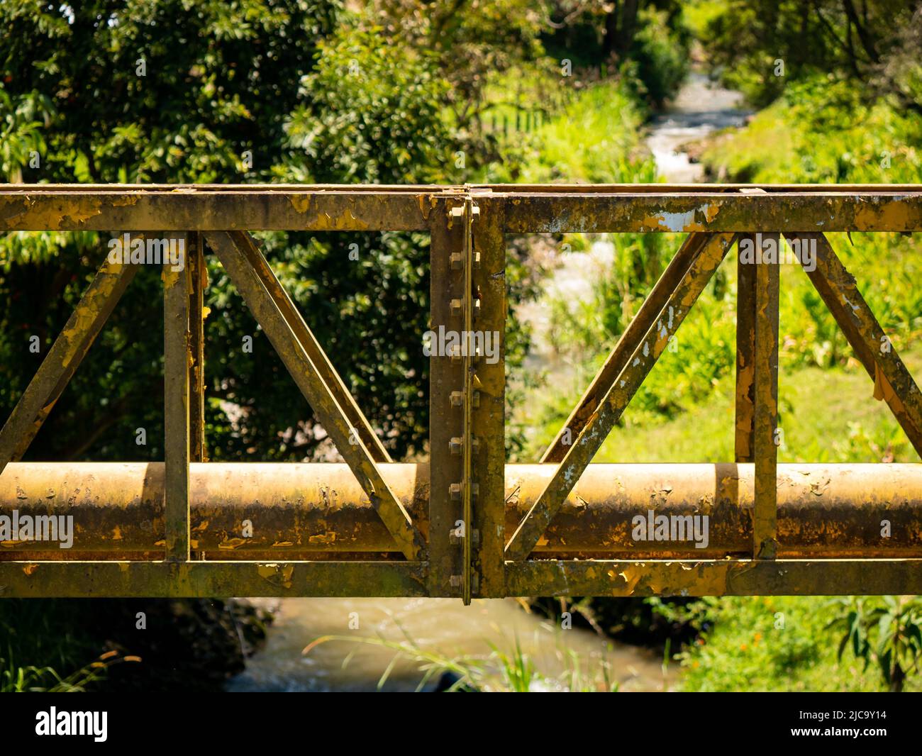 Yellow Pipe Crosses a River in the Wild Stock Photo - Alamy