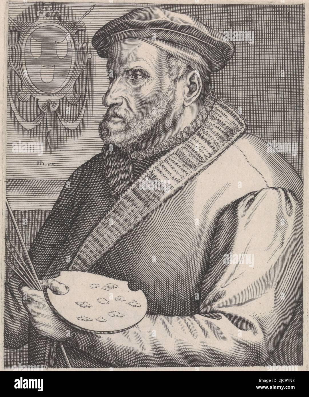 Portrait at half dressed to the left of Lucas Gassel Below the portrait ...