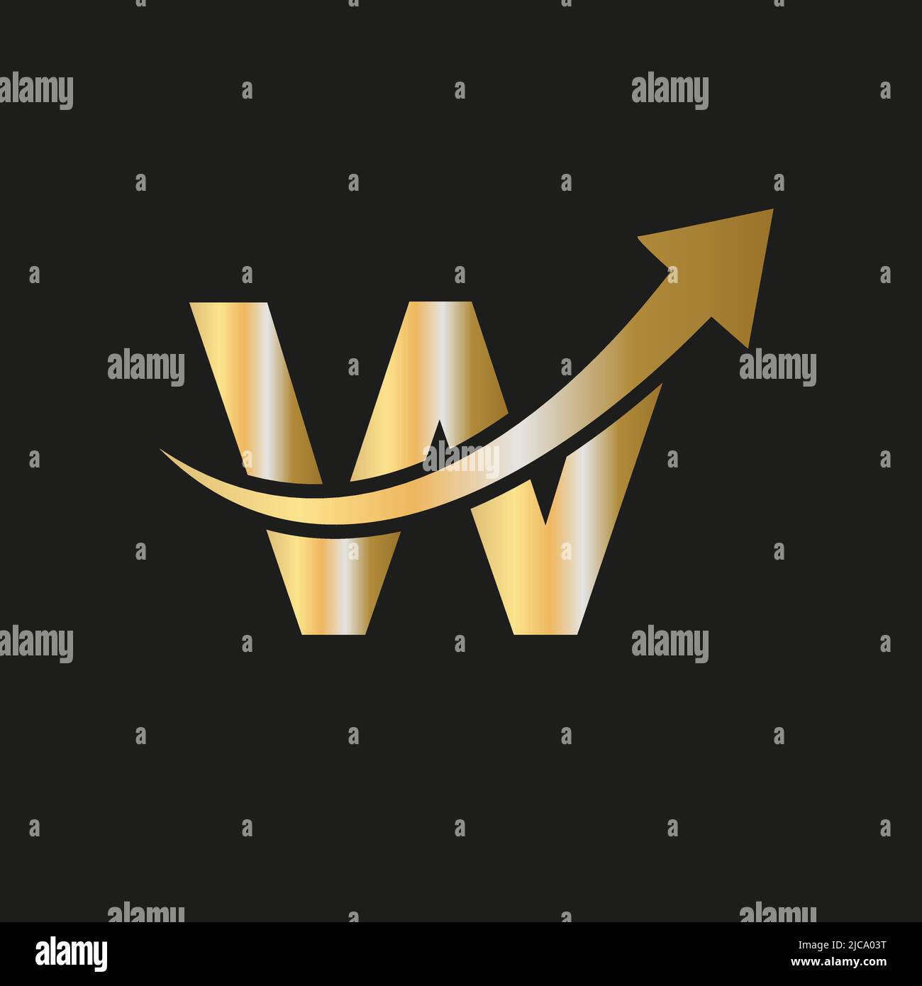Finance Logo on W Letter Concept. Marketing And Financial Business Logo ...