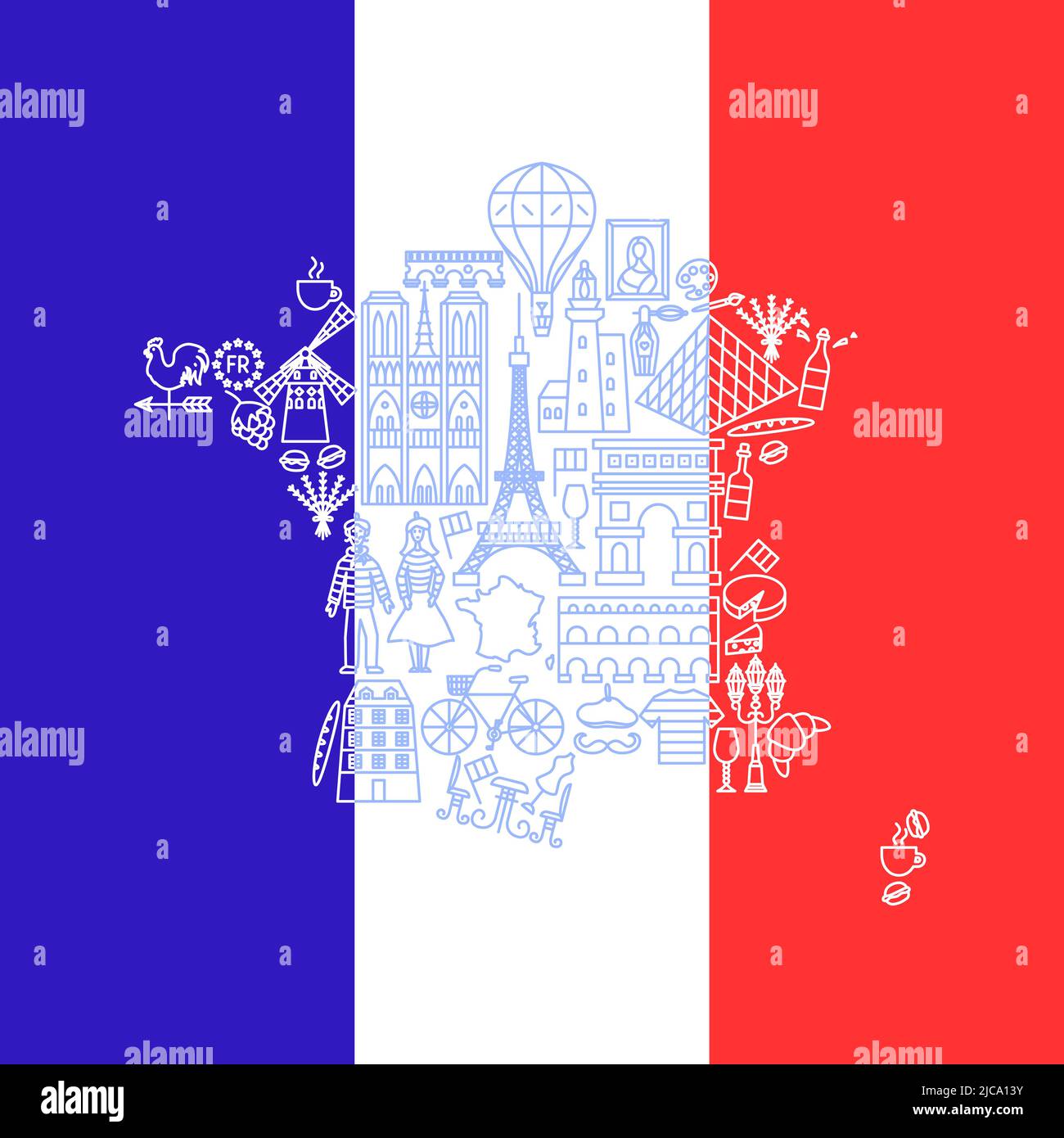 France Flag Country Map Stock Vector Image & Art - Alamy