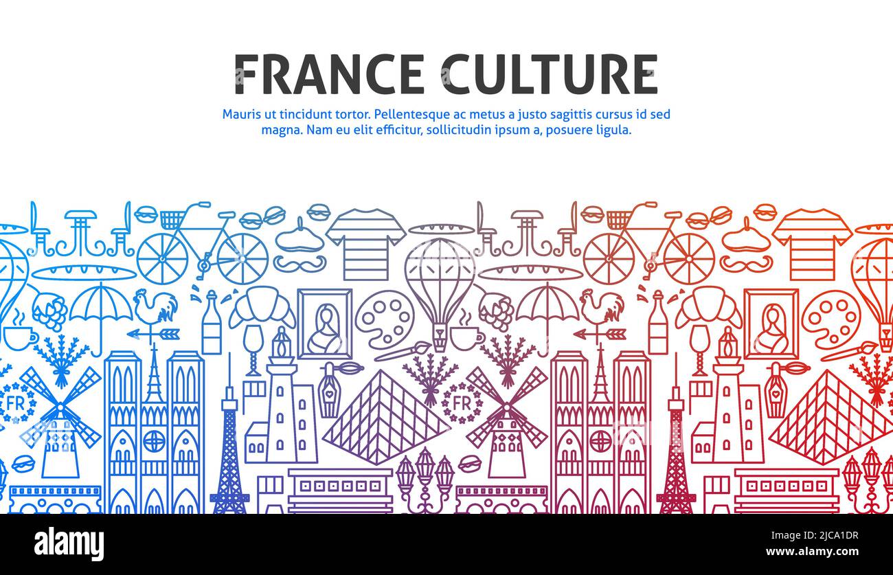 France Culture Outline Concept Stock Vector Image & Art - Alamy