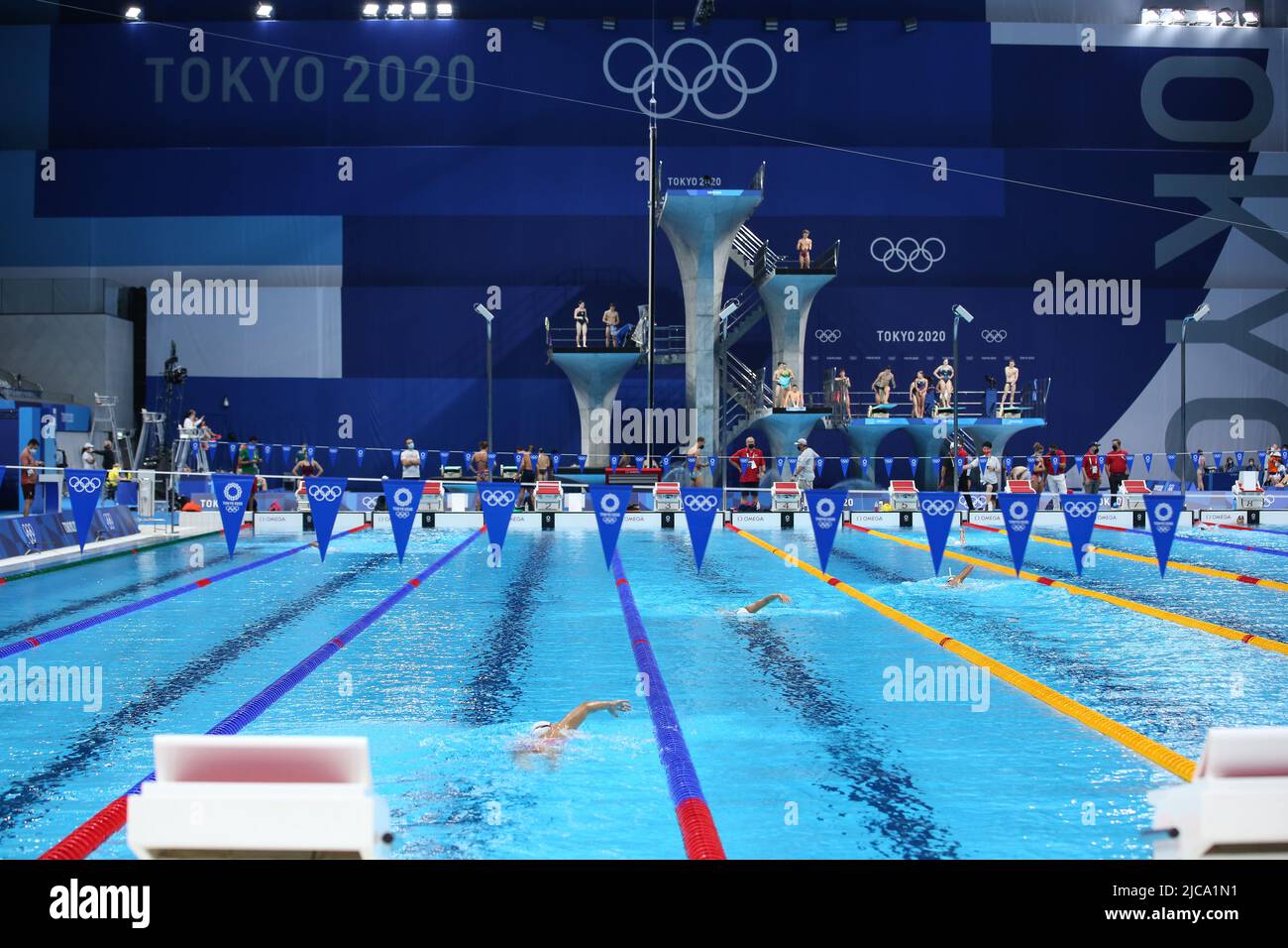 JULY 28th, 2021 - TOKYO, JAPAN: view from the pool deck at the Tokyo ...