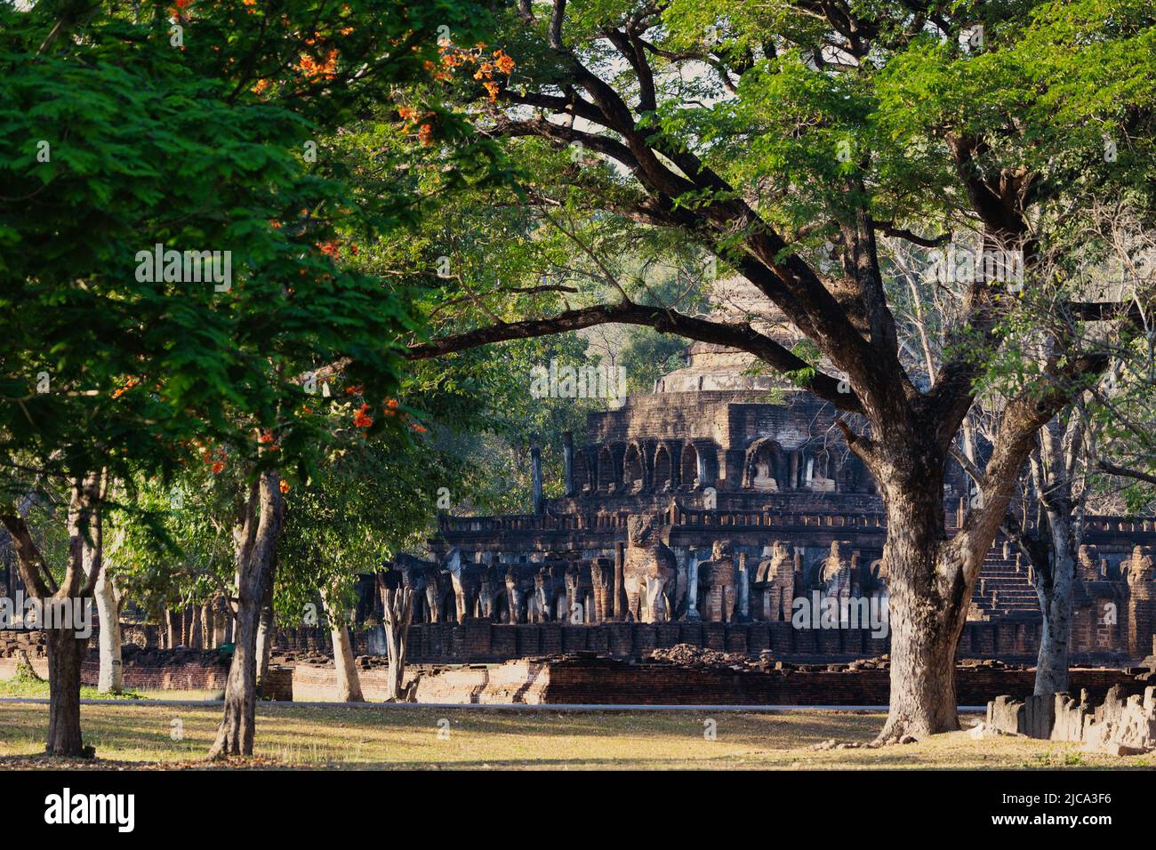 Stupa shrine and ruins of the historical Buddhist park in Thailand ...