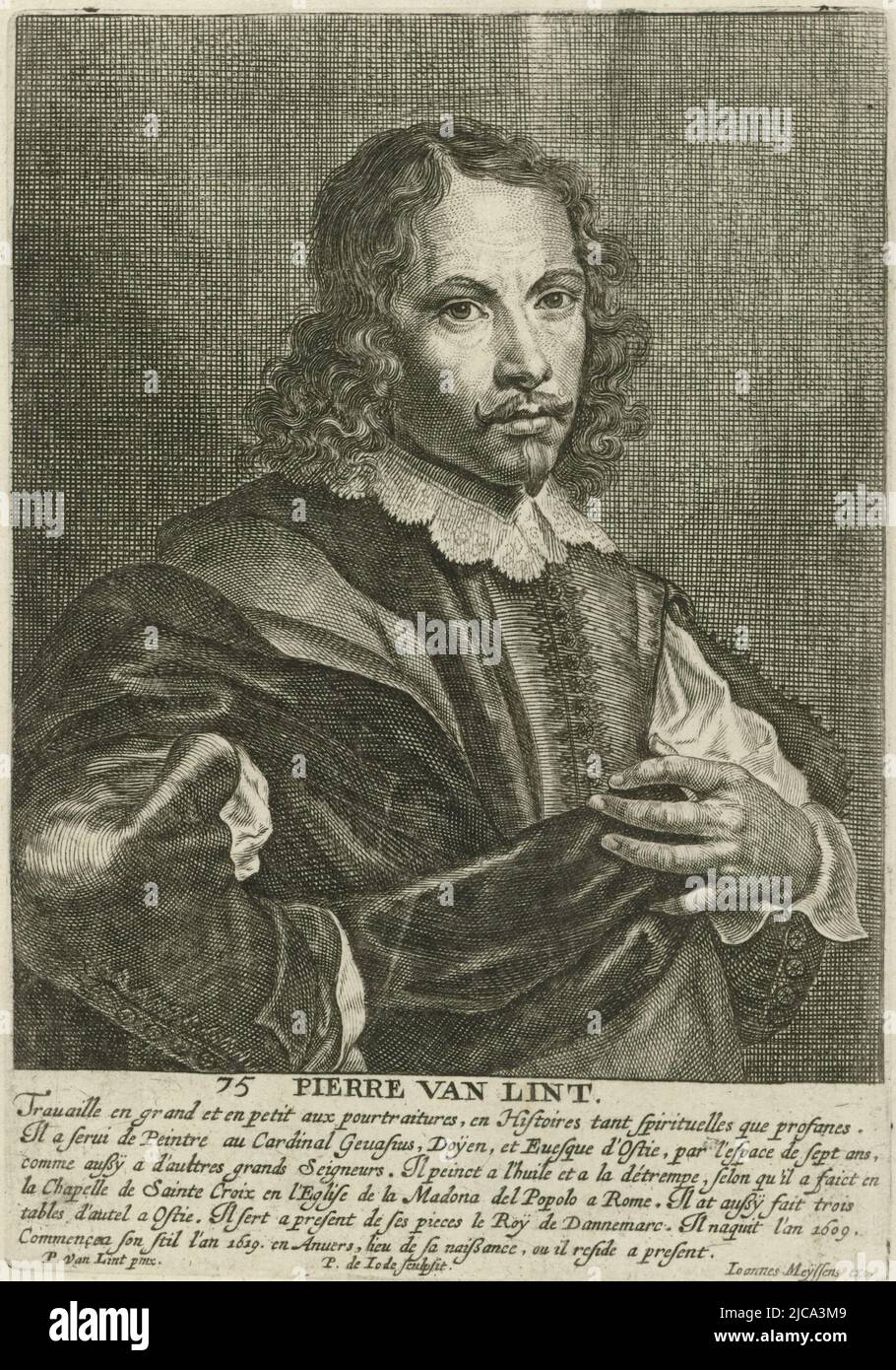 Portrait of Peter van Lint, half dressed In the margin the number 75 ...