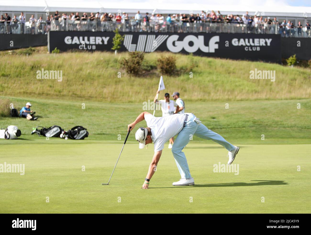 USA's James Piot of Team Fireballs GC, on the 15th green, during day ...