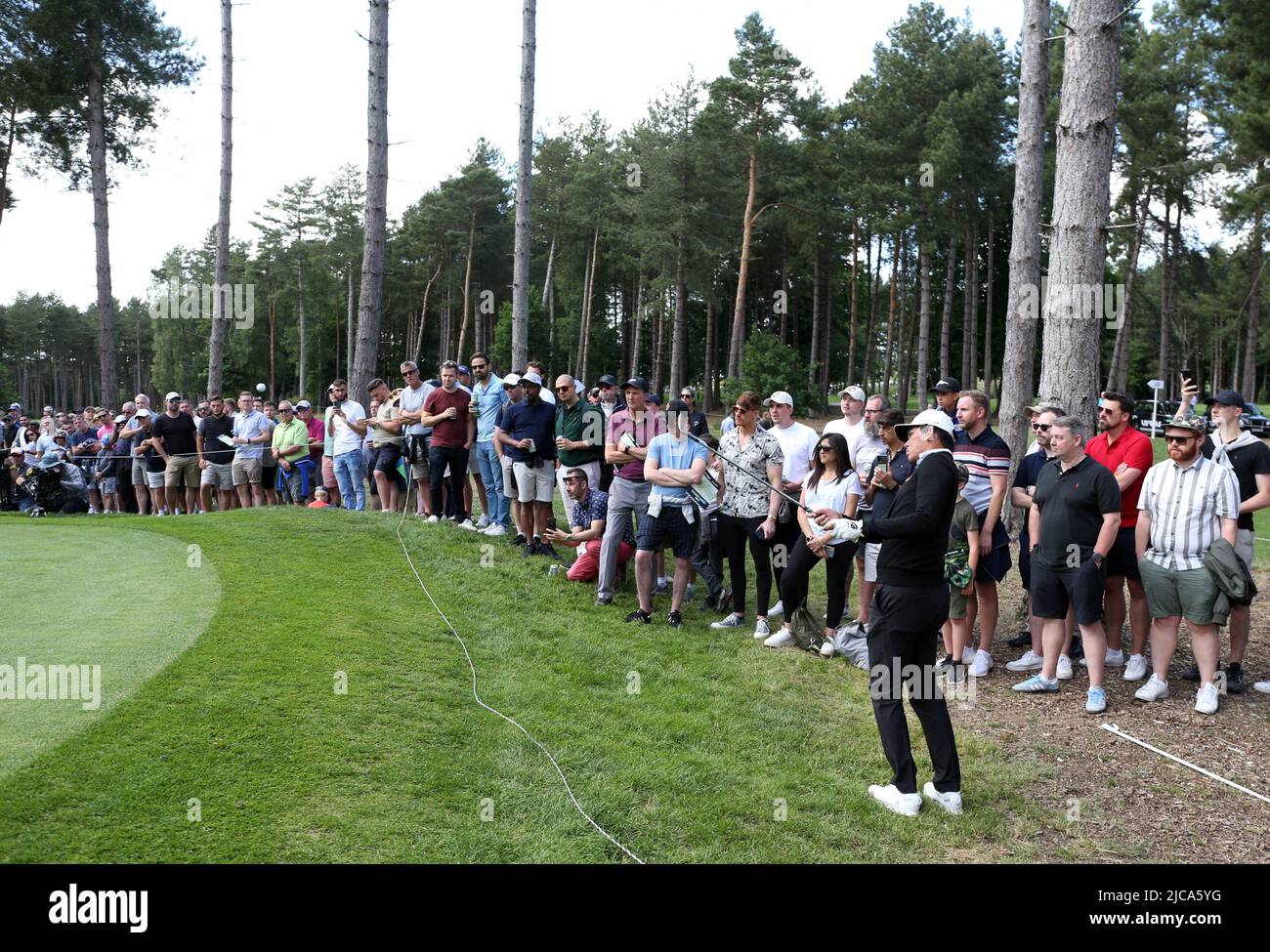 Thailand's Phachara Khongwatmai of Team Crushers GC, chips onto the 2nd ...