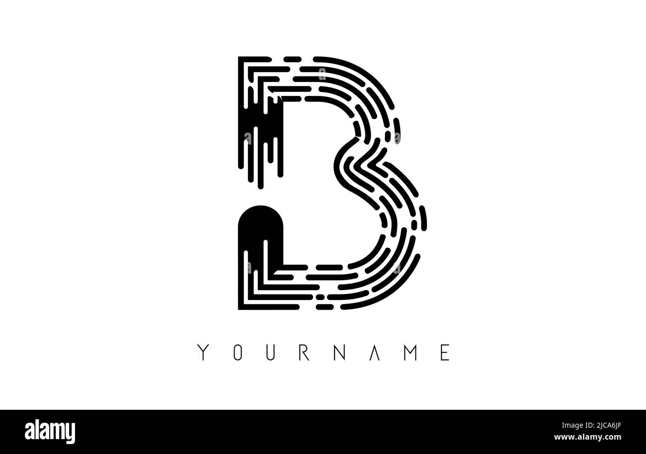 Black B letter logo concept. Creative Minimal Monochrome Monogram ...