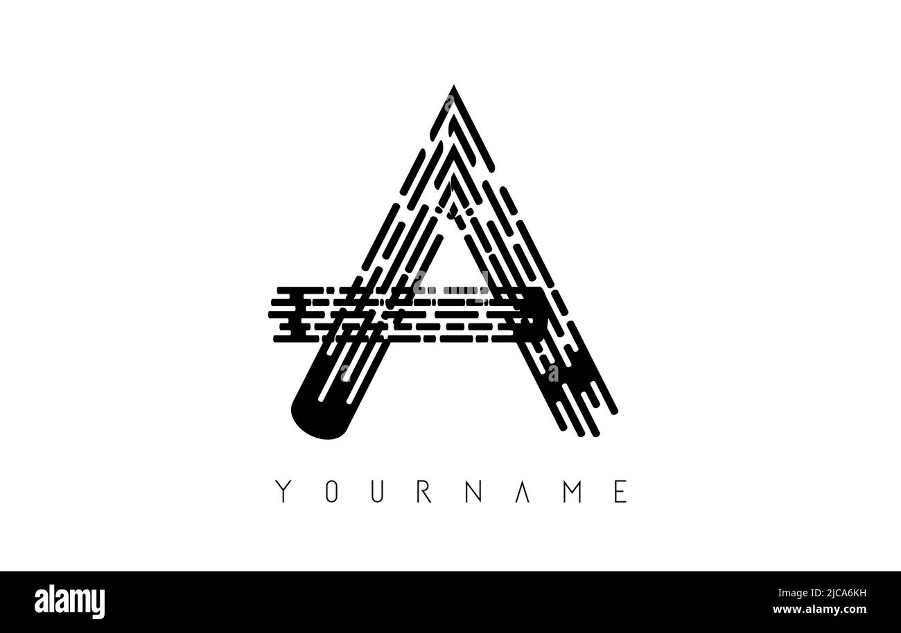 Black A letter logo concept. Creative Minimal Monochrome Monogram ...