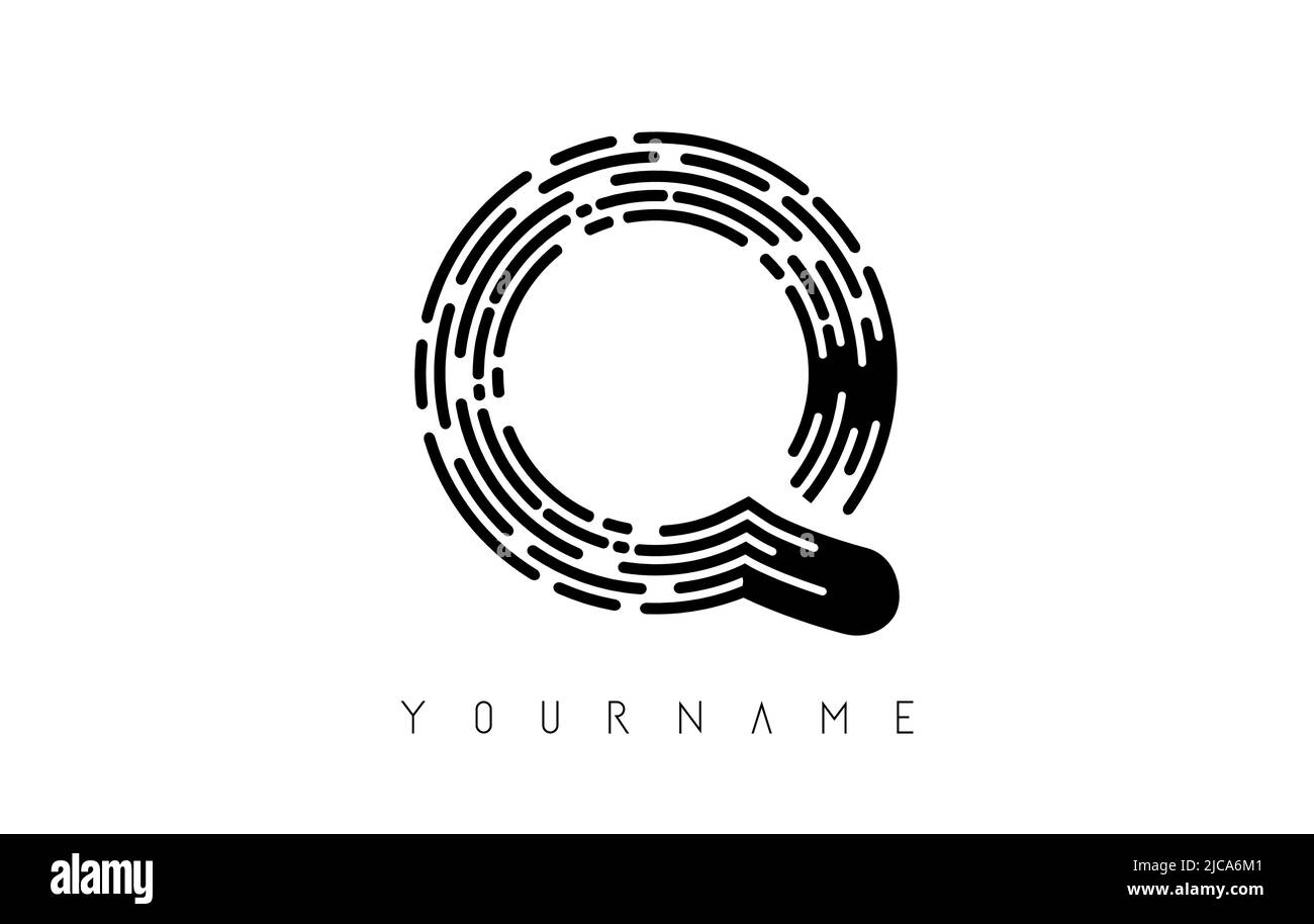 Black Q letter logo concept. Creative Minimal Monochrome Monogram ...