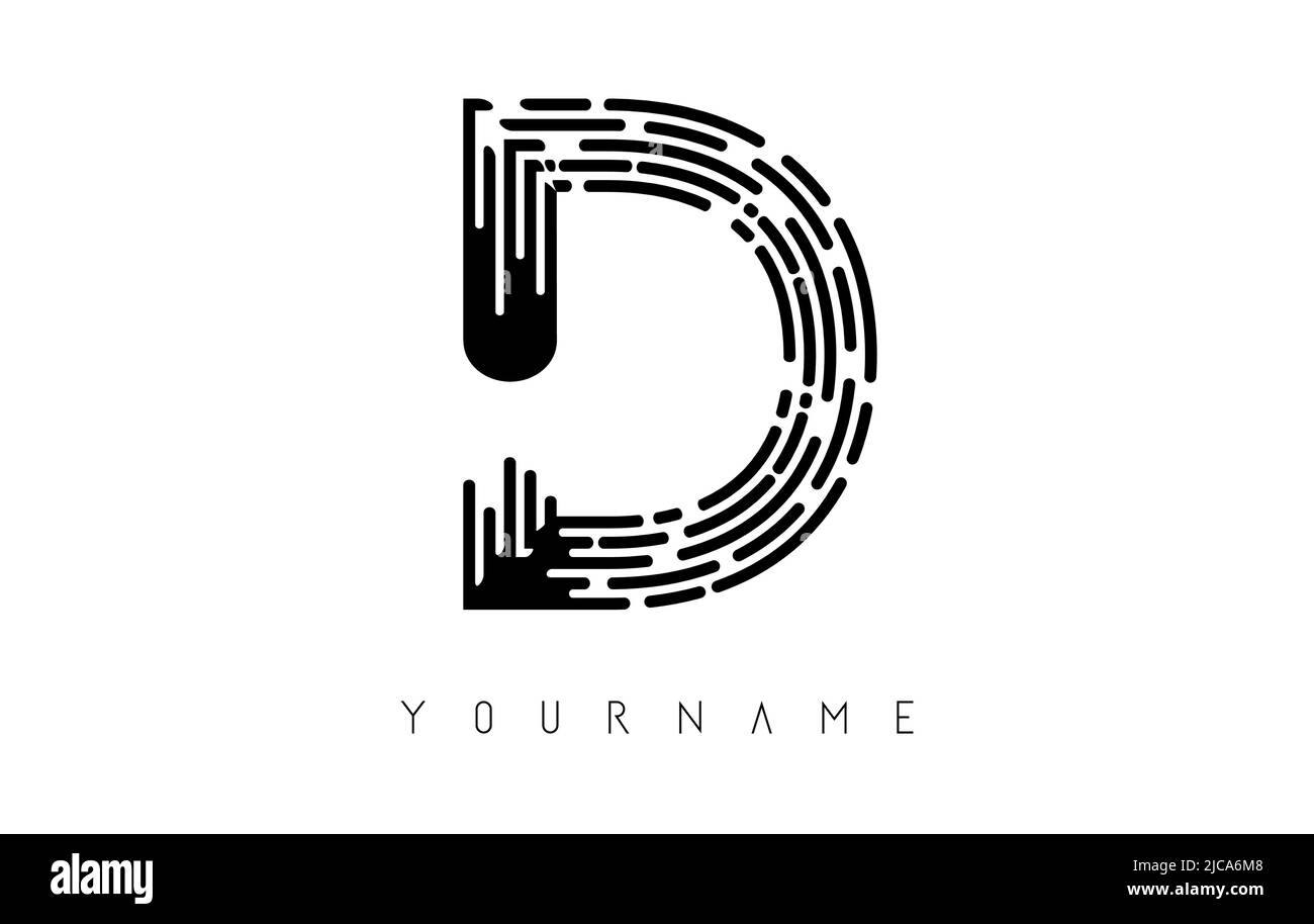 Black D letter logo concept. Creative Minimal Monochrome Monogram ...