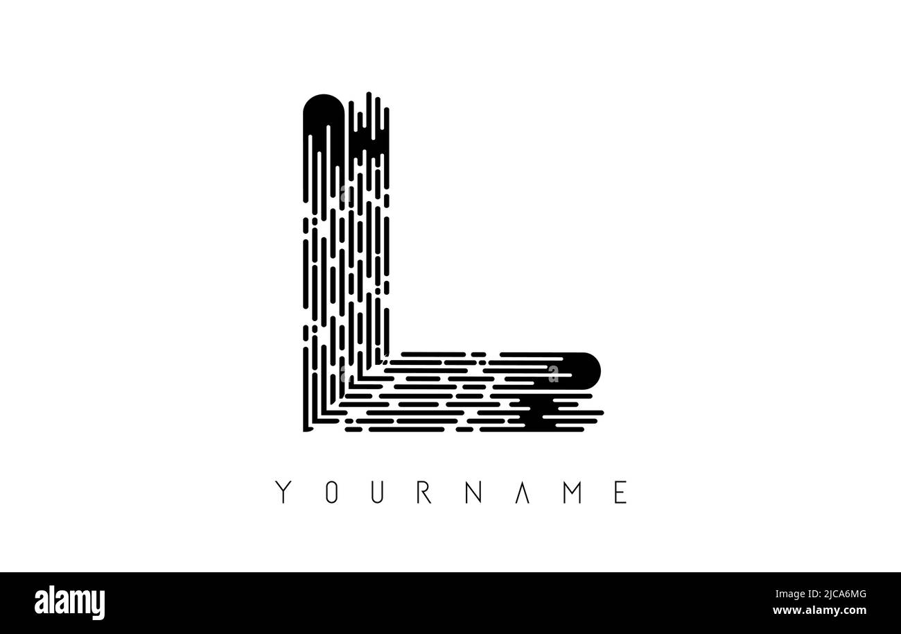 Black L letter logo concept. Creative Minimal Monochrome Monogram ...