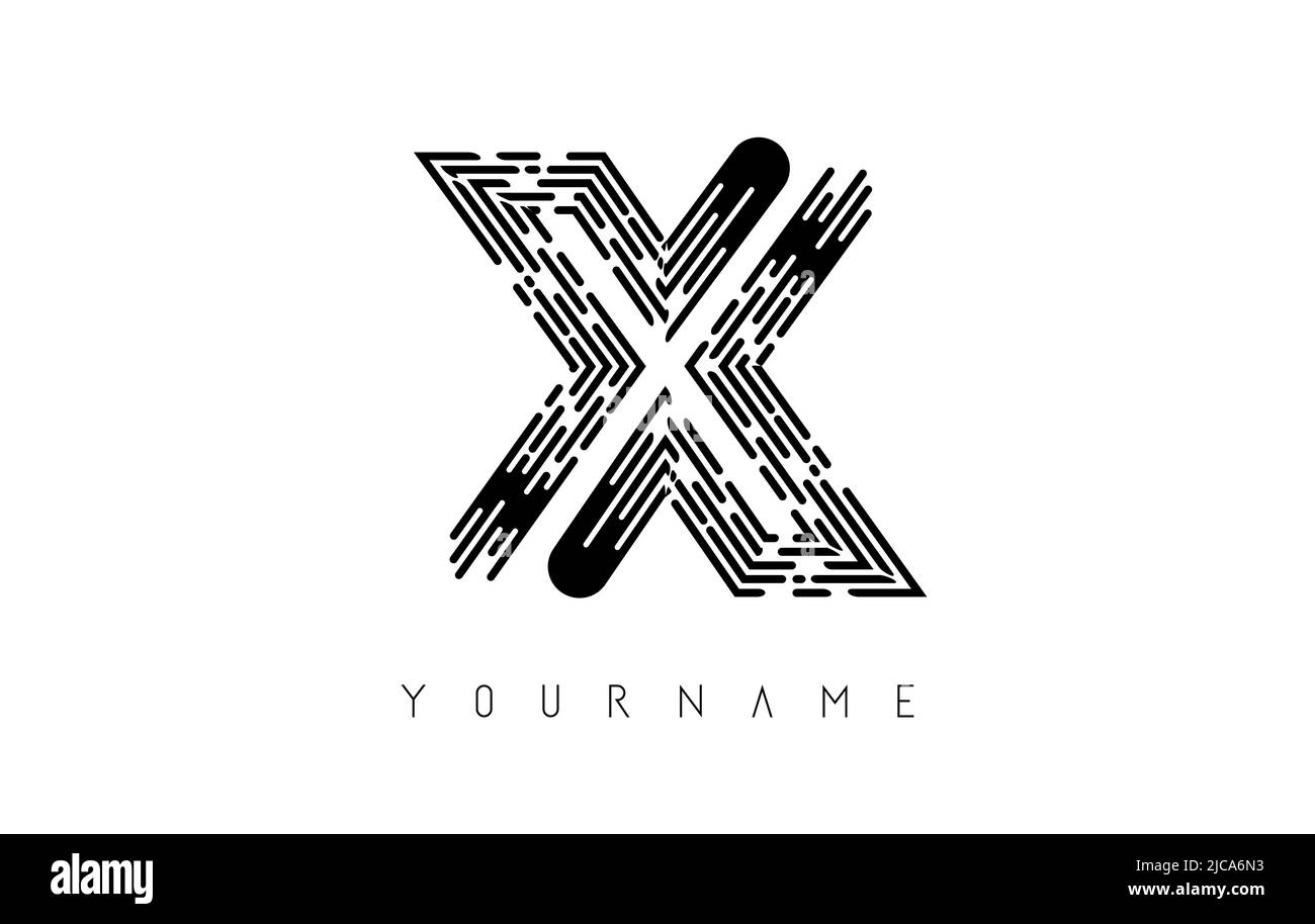 Black X letter logo concept. Creative Minimal Monochrome Monogram ...