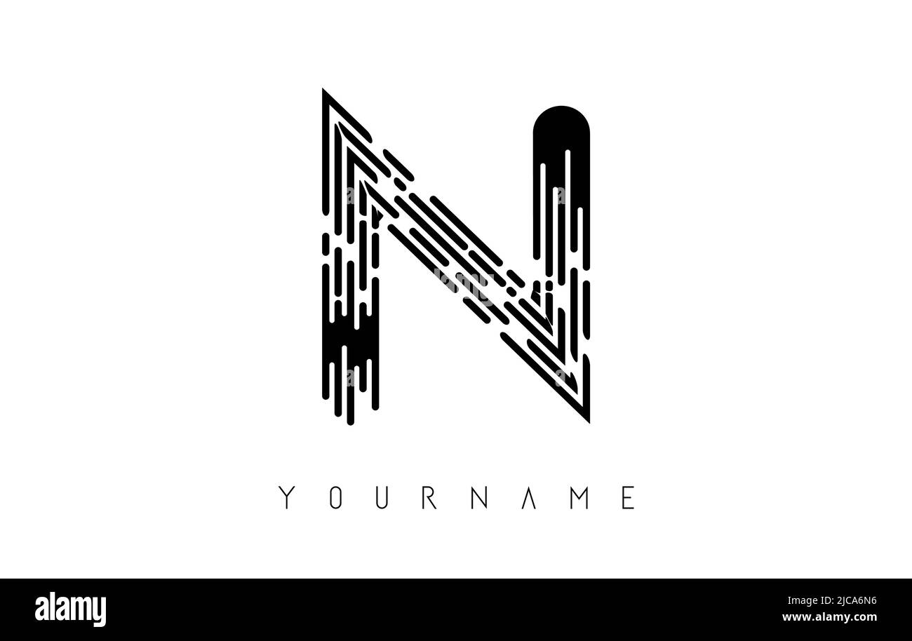 Black N letter logo concept. Creative Minimal Monochrome Monogram ...