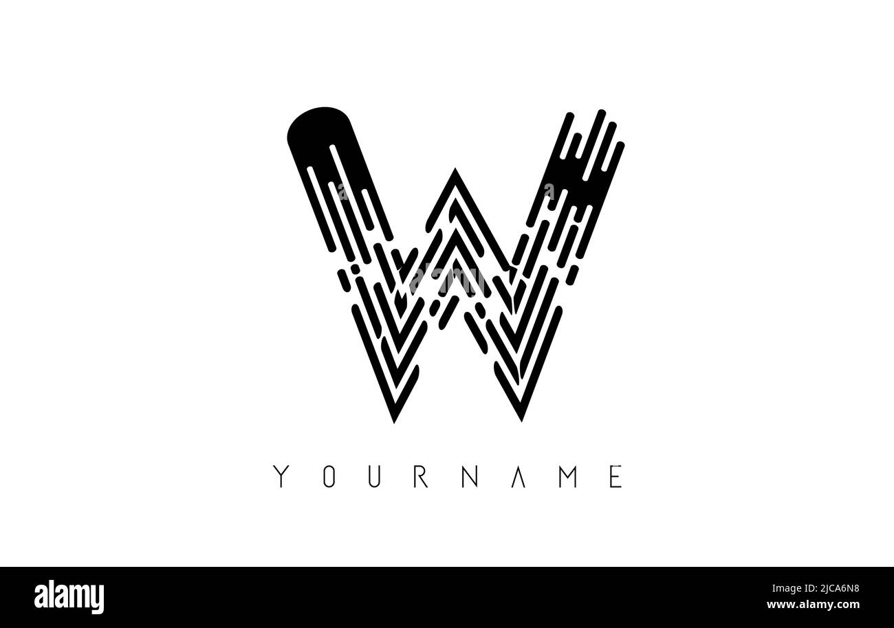 Black W letter logo concept. Creative Minimal Monochrome Monogram ...