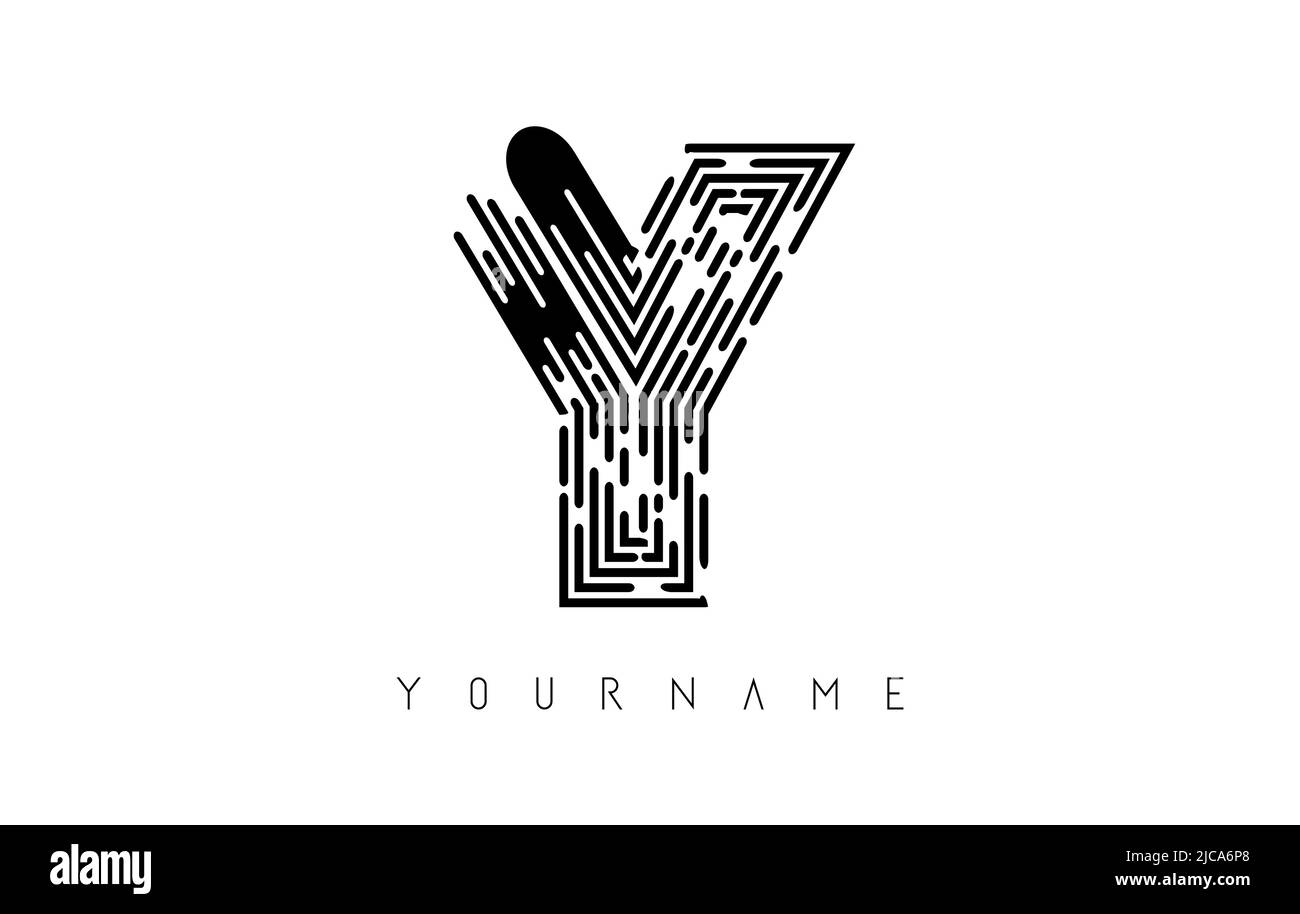 Black Y letter logo concept. Creative Minimal Monochrome Monogram ...
