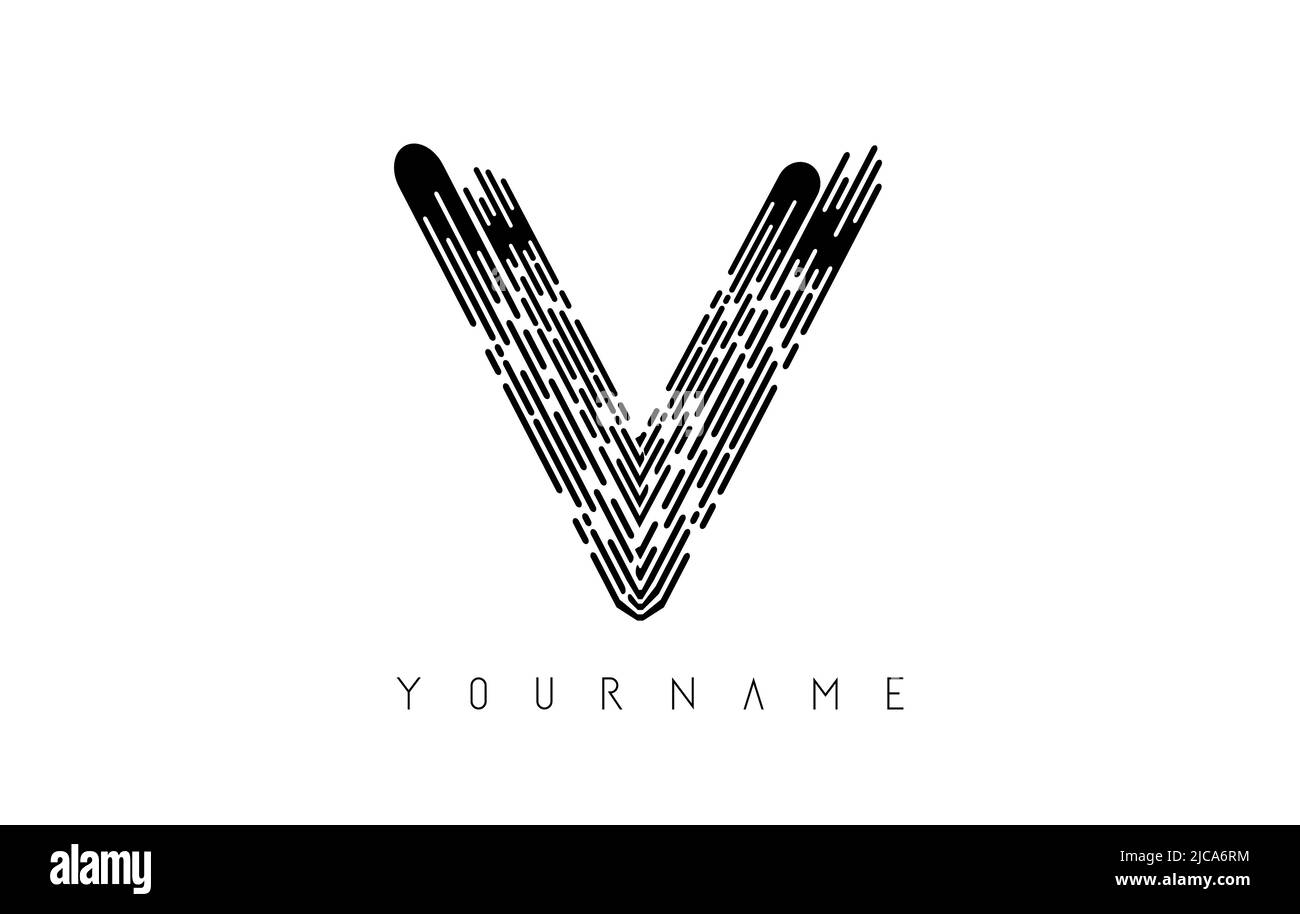 Black V letter logo concept. Creative Minimal Monochrome Monogram ...