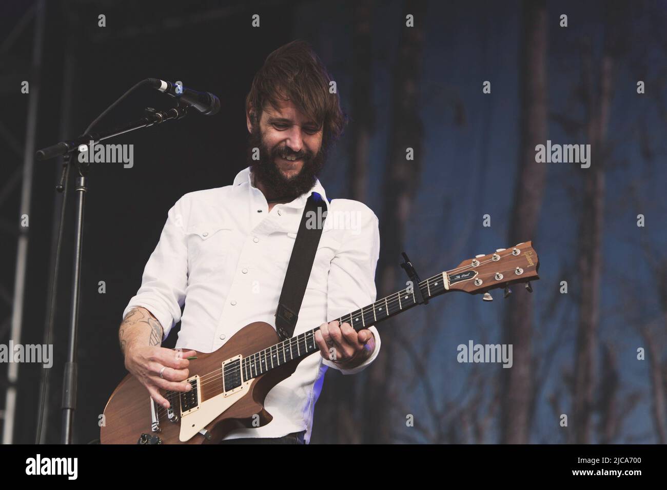 Benjamin Ben Bridwell of Band of Horses performs at Haven Festival with ...