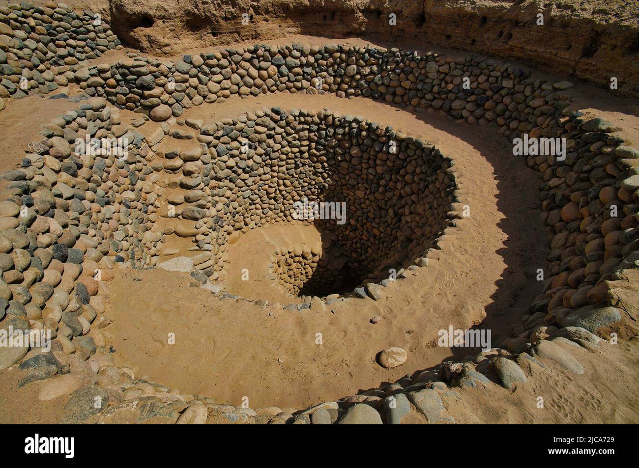 Cantalloc aqueduct in the city of Nazca or Nazca, aqueducts or wells in ...