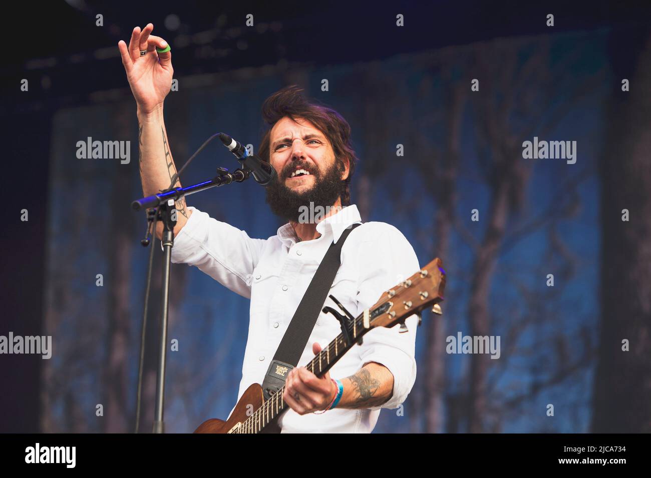 Benjamin Ben Bridwell of Band of Horses performs at Haven Festival with ...