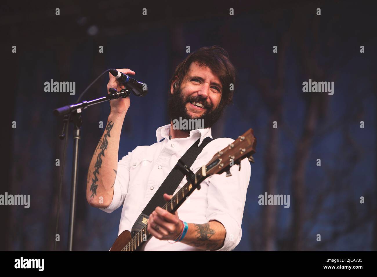 Benjamin Ben Bridwell of Band of Horses performs at Haven Festival with ...