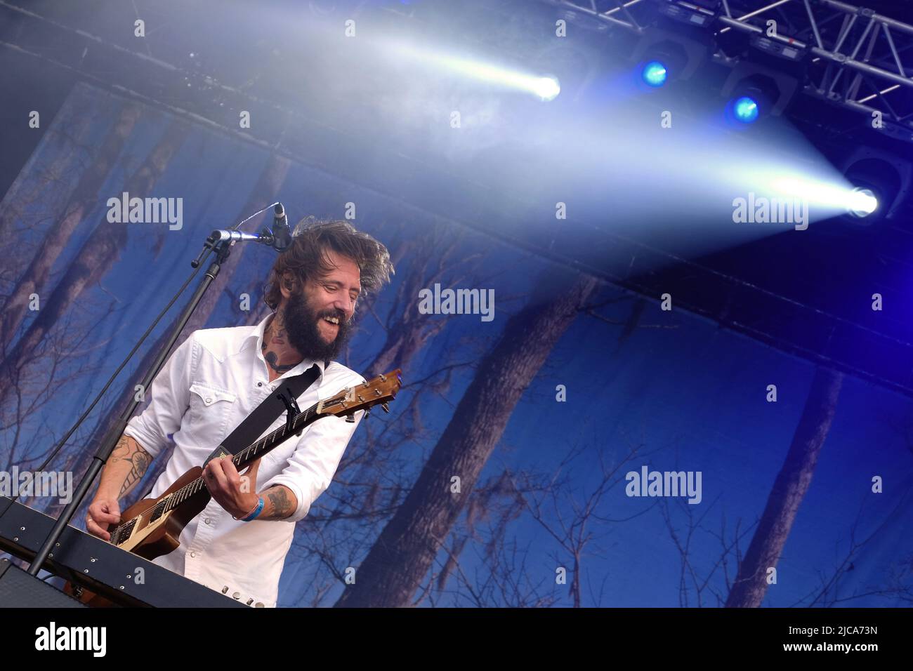 Benjamin Ben Bridwell of Band of Horses performs at Haven Festival with ...