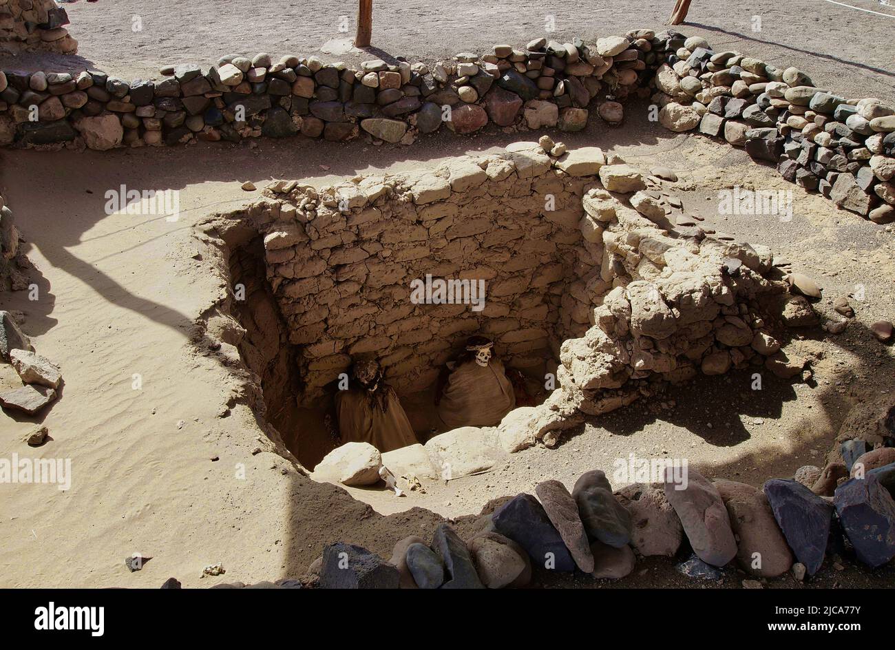 The Chauchilla Cemetery near Nazca (Peru) with its dozens of tombs ...