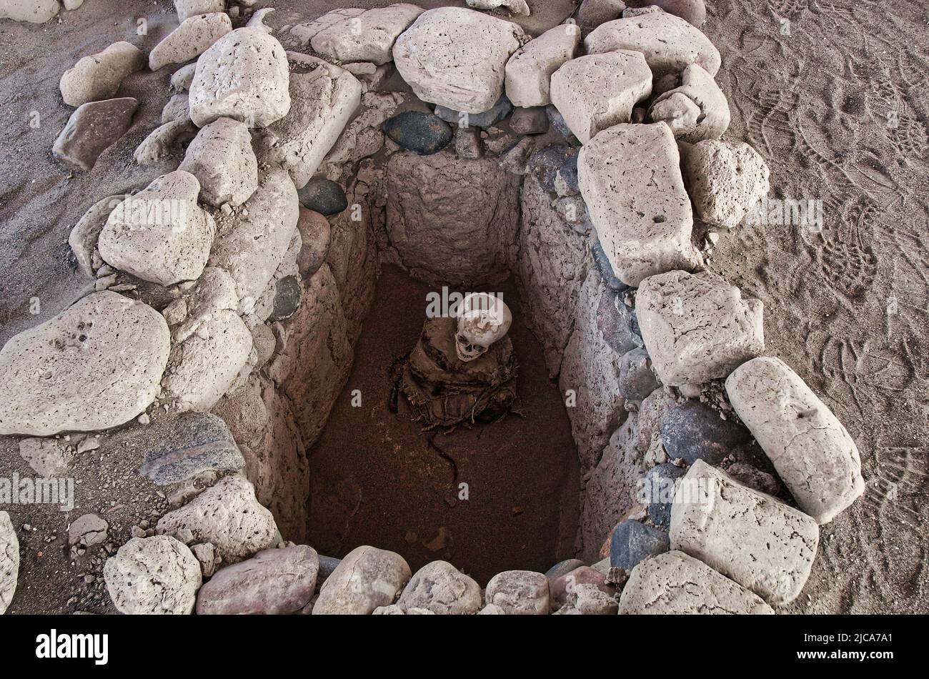 The Chauchilla Cemetery near Nazca (Peru) with its dozens of tombs ...