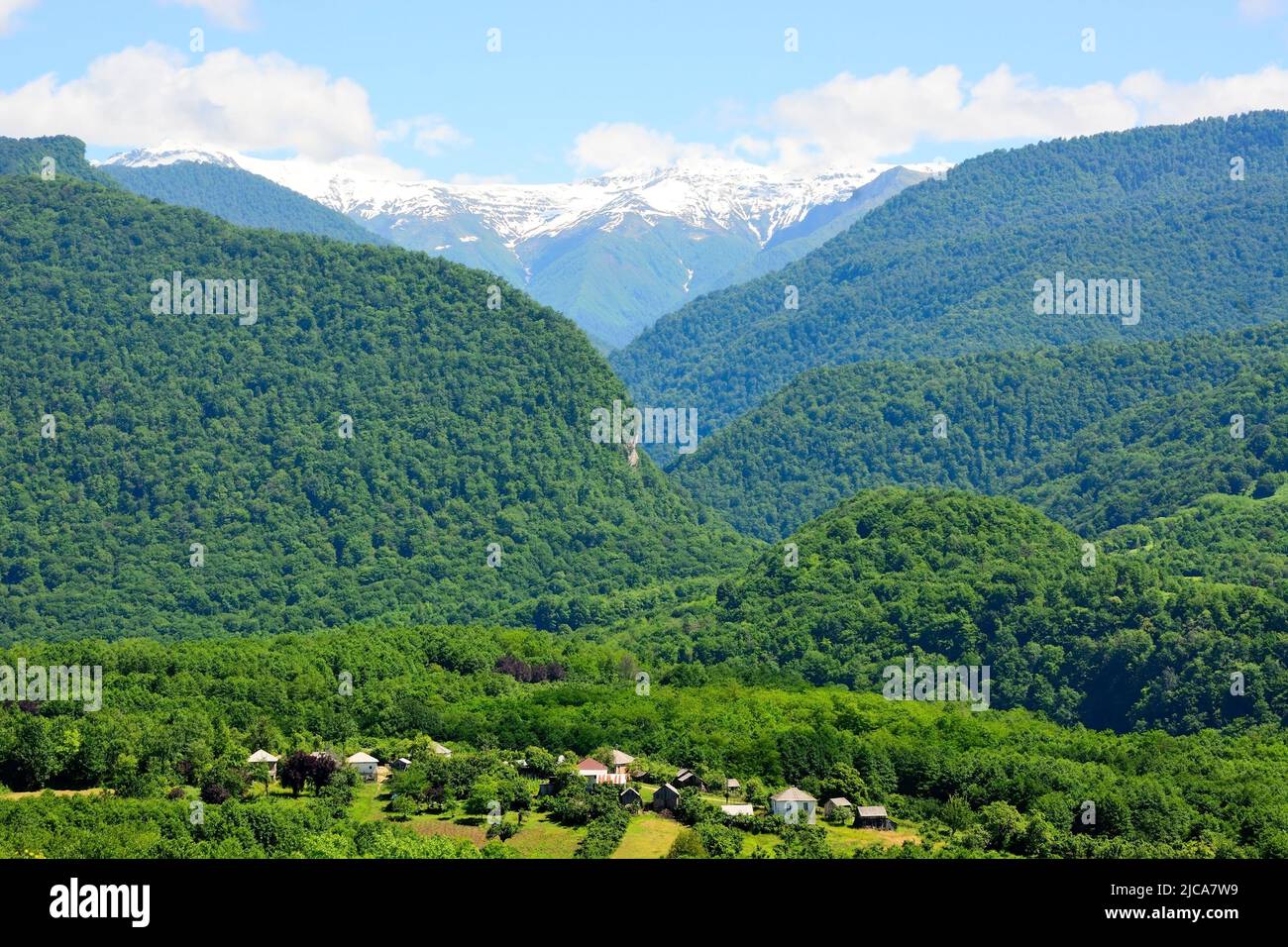 Kodori gorge, Abkhazia. Mountain peak with snow Stock Photo - Alamy