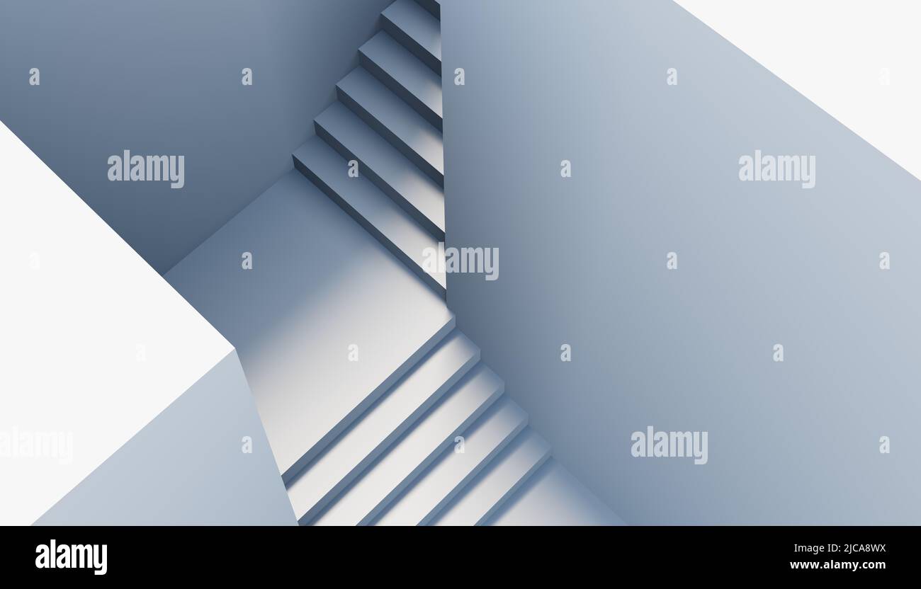 Abstract staircase in the corridor. 3d render Stock Photo - Alamy