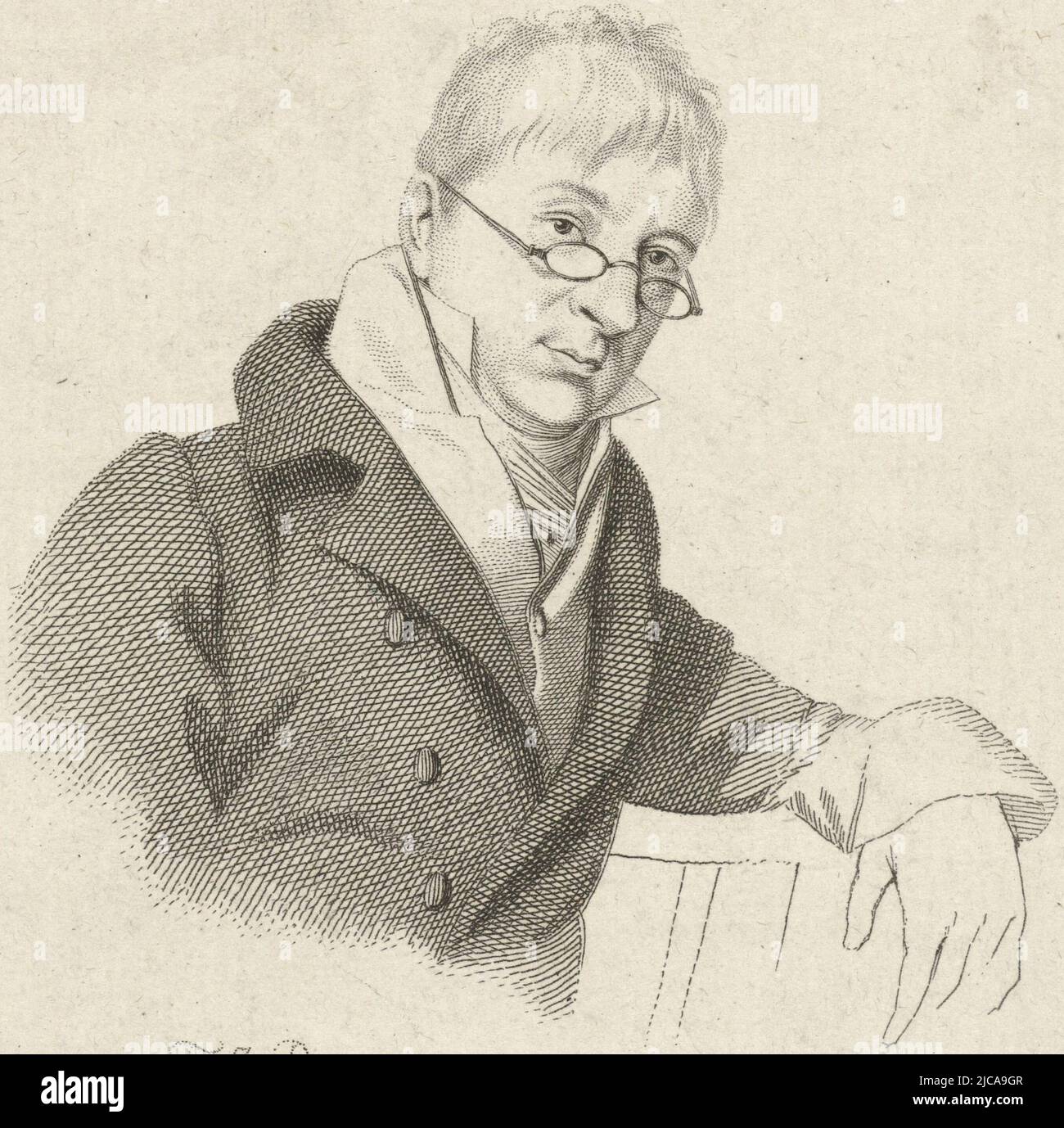 Bust of the artist Franois Joseph Pfeiffer II leaning on the back of a ...