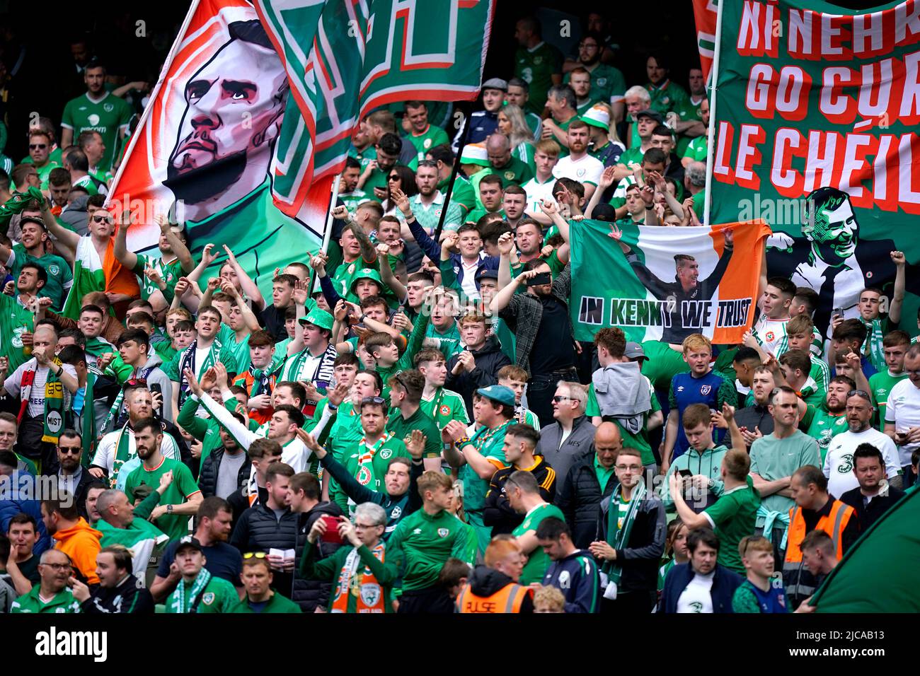 Republic of Ireland fans in the stands ahead of the UEFA Nations League ...