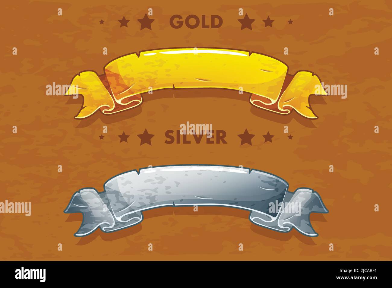 Vector cartoon gold and silver ribbons Stock Vector Image & Art - Alamy