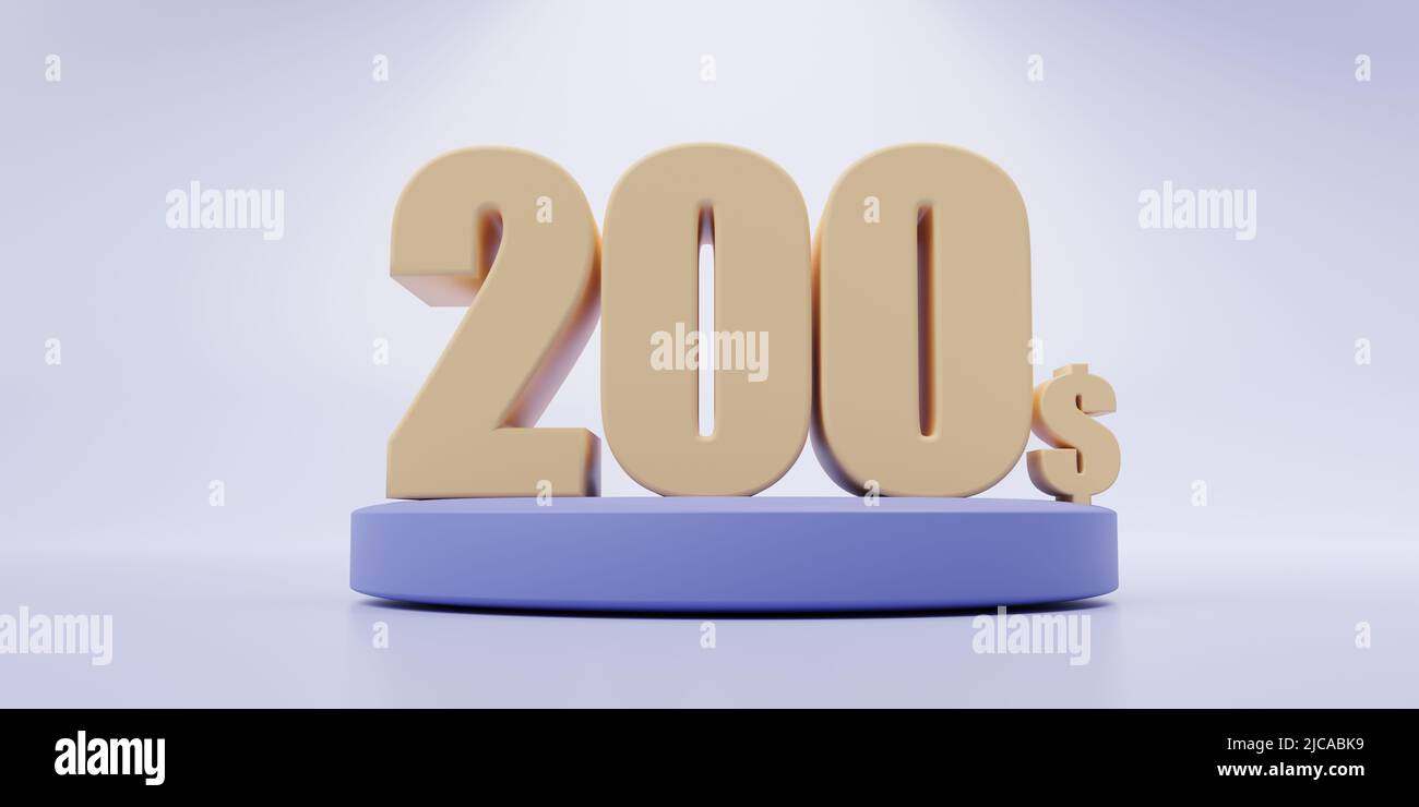 Gift voucher, 200 dollars card template. Discount, marketing promotion ...